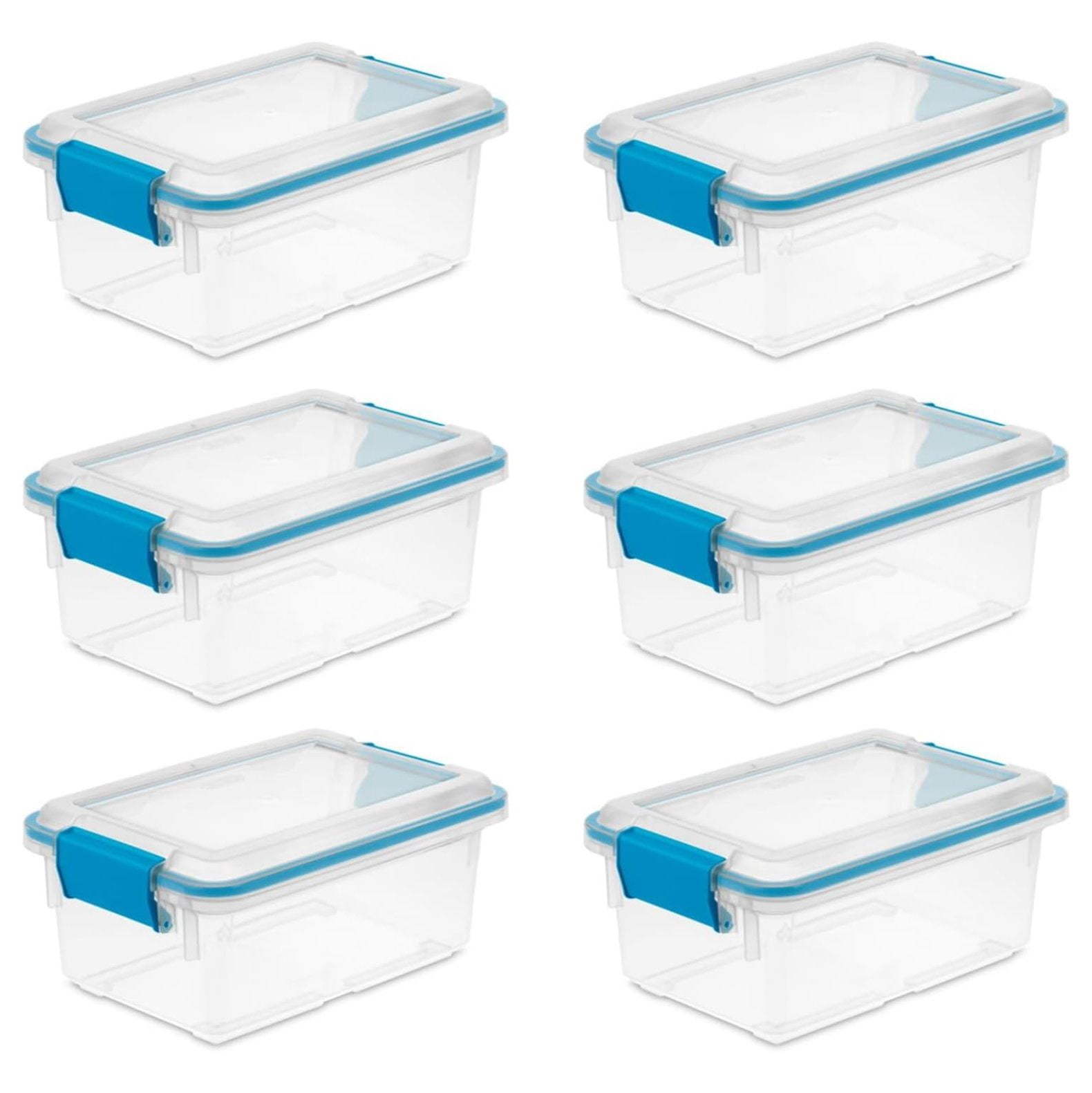 Gasket Box, Stackable Storage Bin with Latching Lid, 7.5 Quart, 6 Pack ...