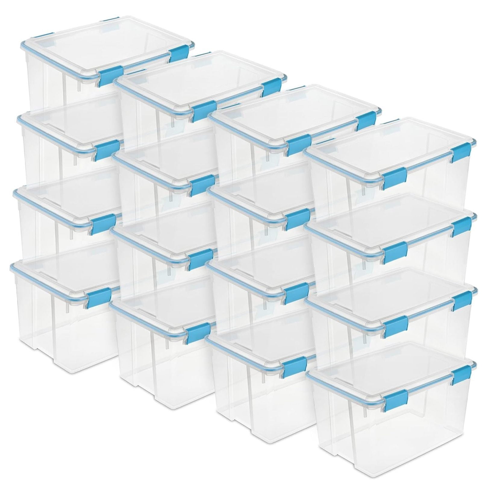 Gasket Box, Stackable with Latching Lid, 54 Quart, 16 Pack - Walmart.com
