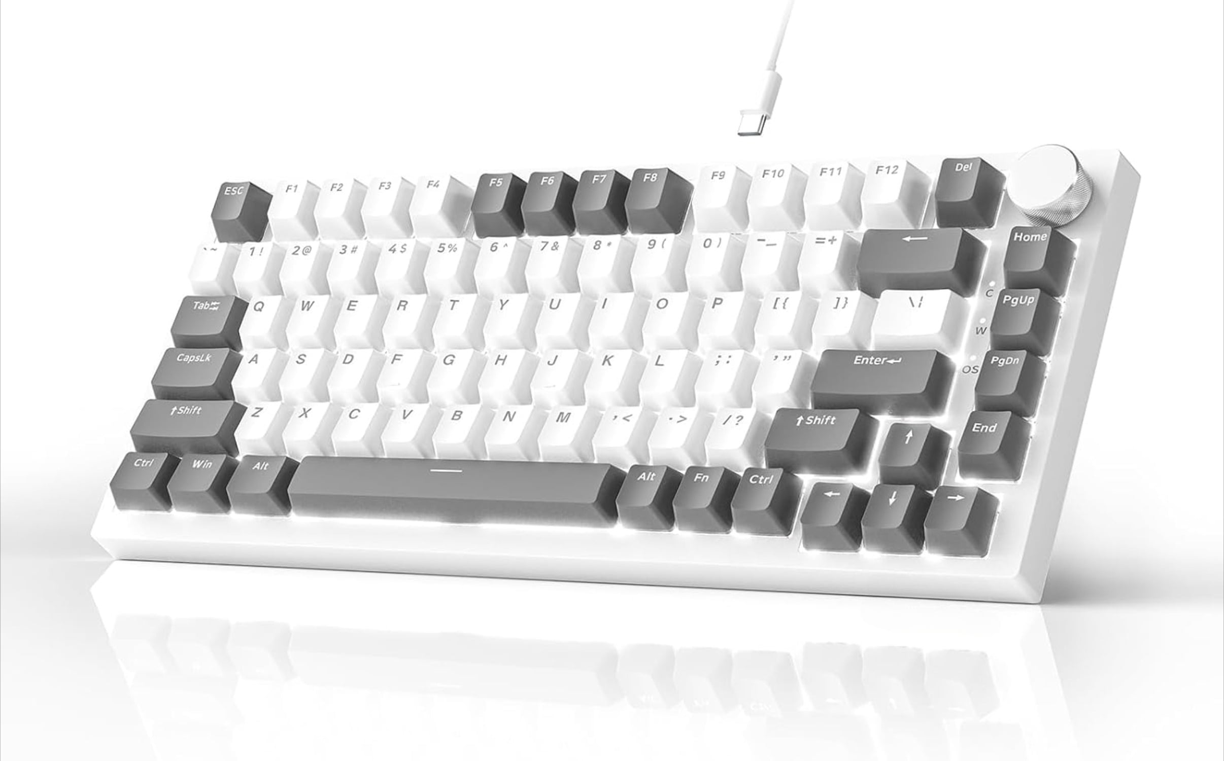 Gasket Mechanical Keyboard, 75% Wired Hot Swappable Keyboard with ...