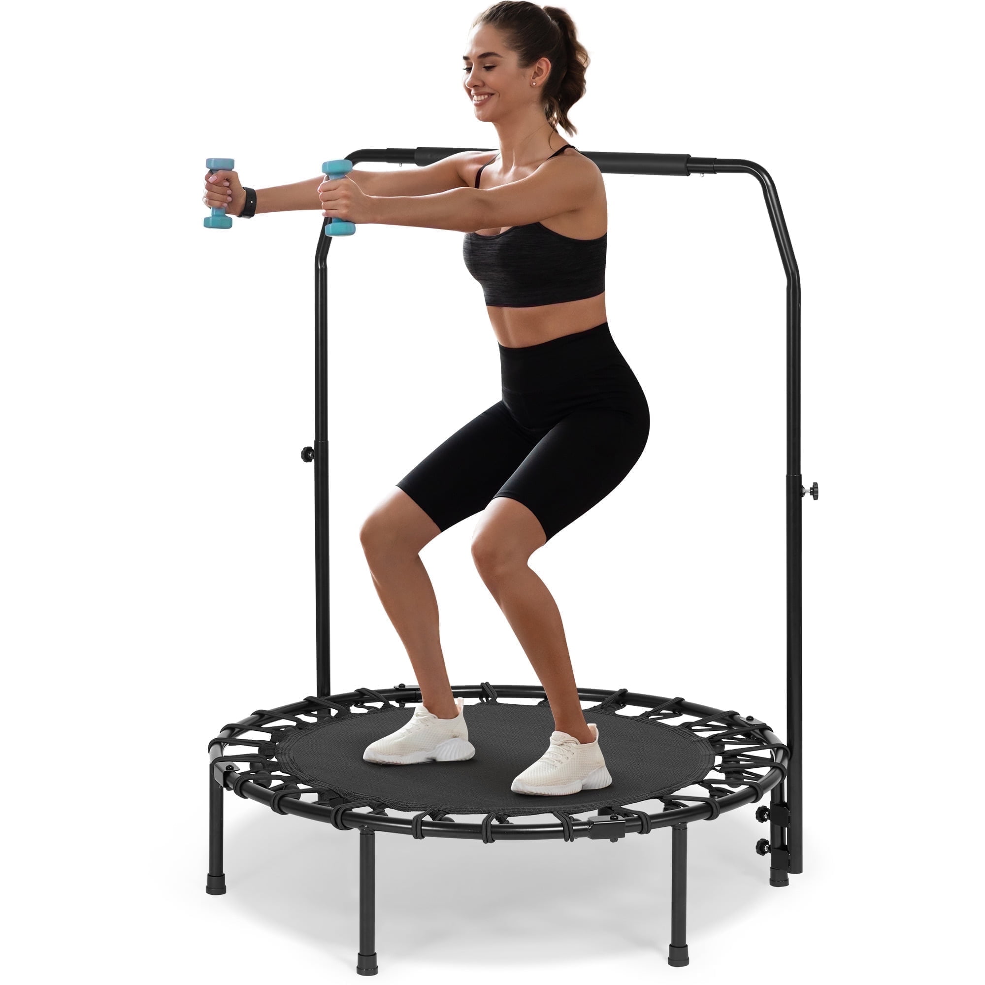 GASKY 40" Fitness Trampoline Mini Trampoline with Bungees Adjustable ...