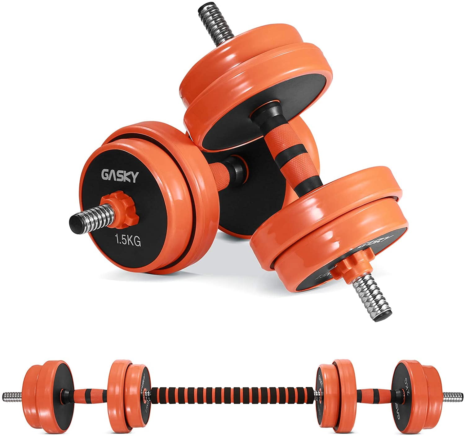 Gasky Barbell Dumbbell Set, 33LBS Adjustable Dumbbell Barbell Lifting ...