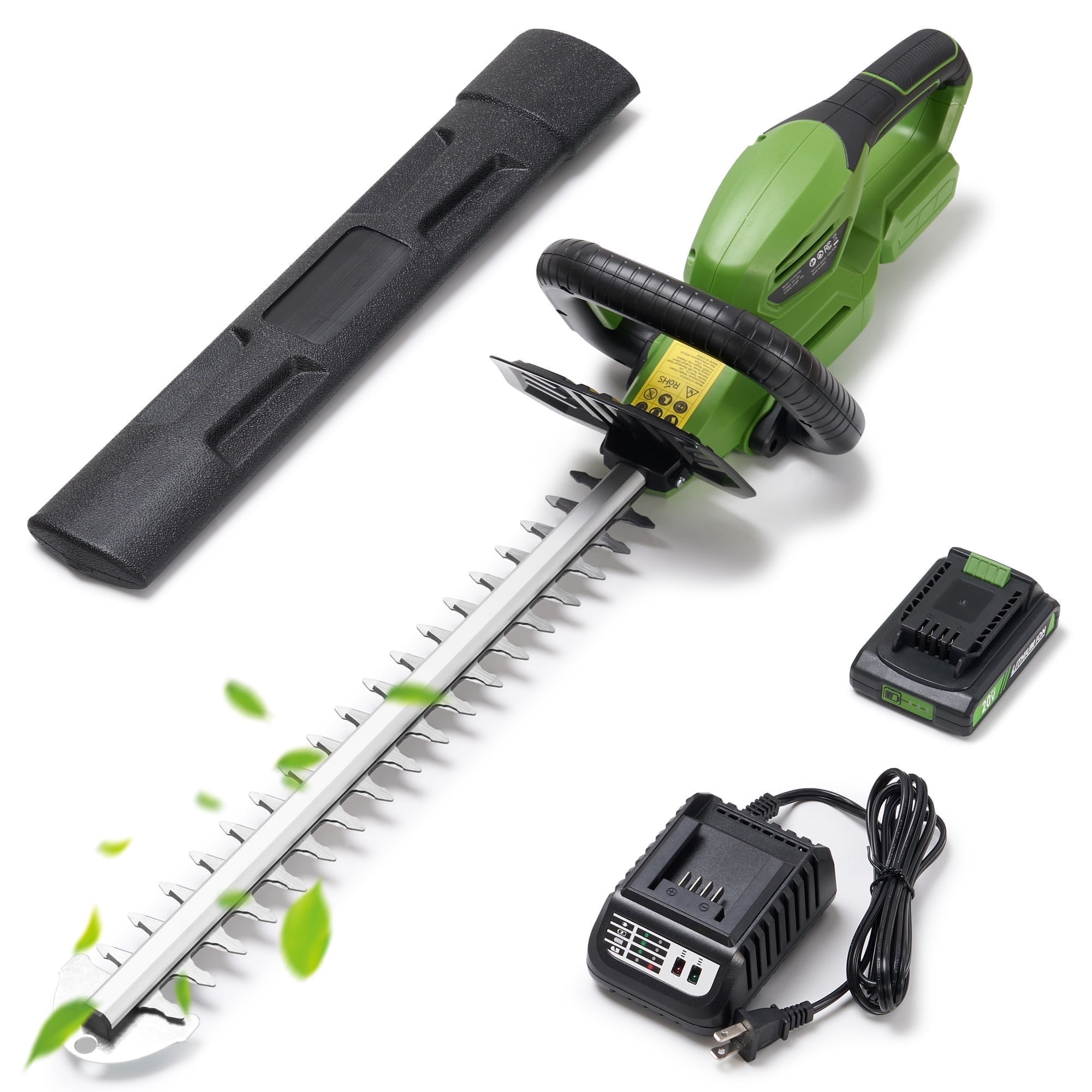 TACKLIFE 20V Cordless Hedge Trimmer, 19" Steel Blade Battery Powered ...
