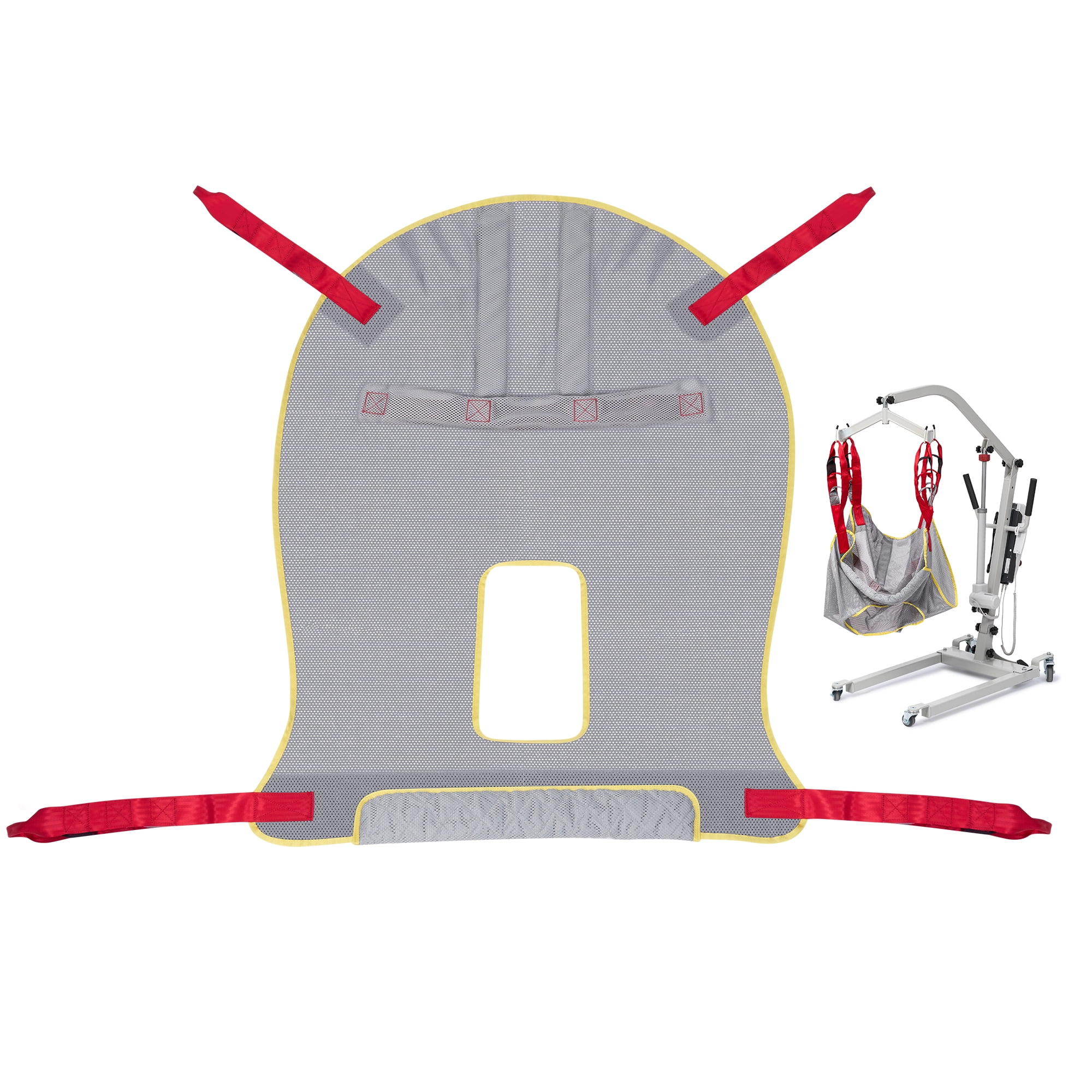 Gasky Universal Full Body Mesh Patient Lift Sling with Commode Opening ...