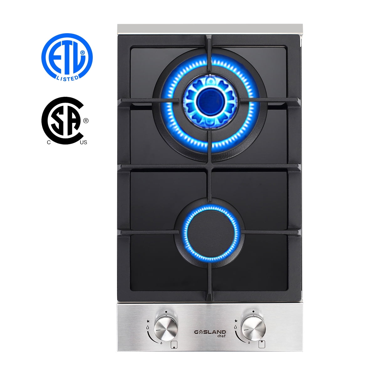 Gasland Chef GH30BF 12'' Built-in Gas Cooktop,2 Burners Black Tempered ...