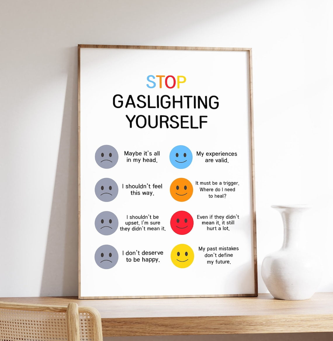 Gaslighting Poster, Stop Gaslighting Yourself, Self Empowerment, Self ...