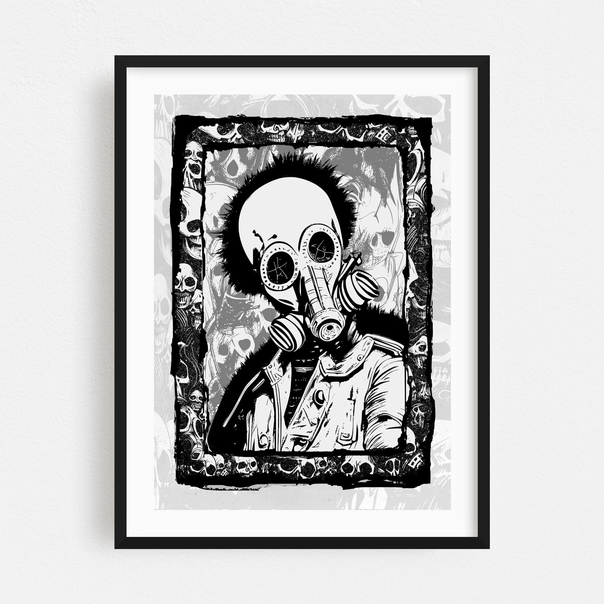 Gasmask Punk Skulls. Deadly Designs - Illustration Skull Creepy Gothic ...