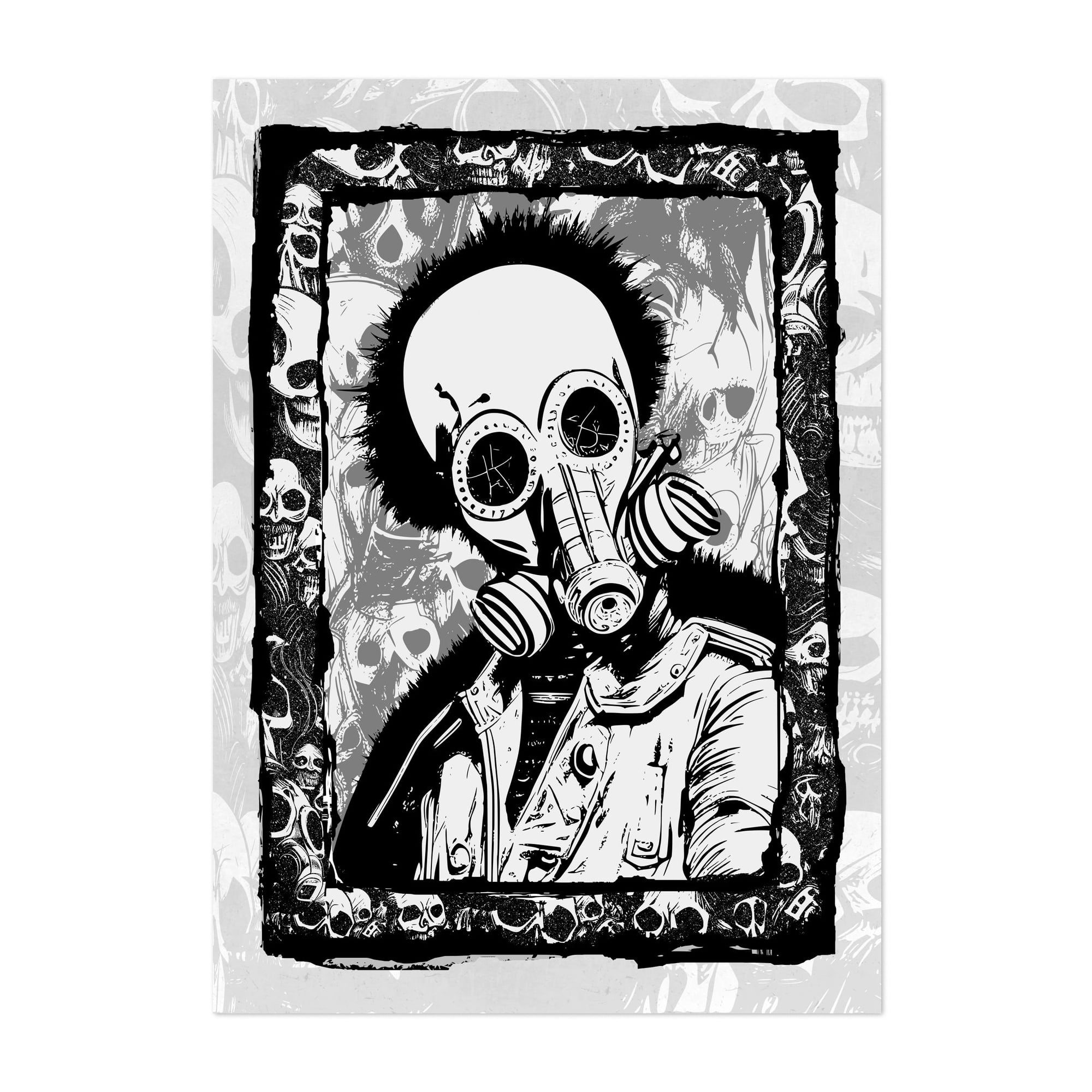 Gasmask Punk Skulls. Deadly Designs - Illustration Skull Creepy Gothic ...