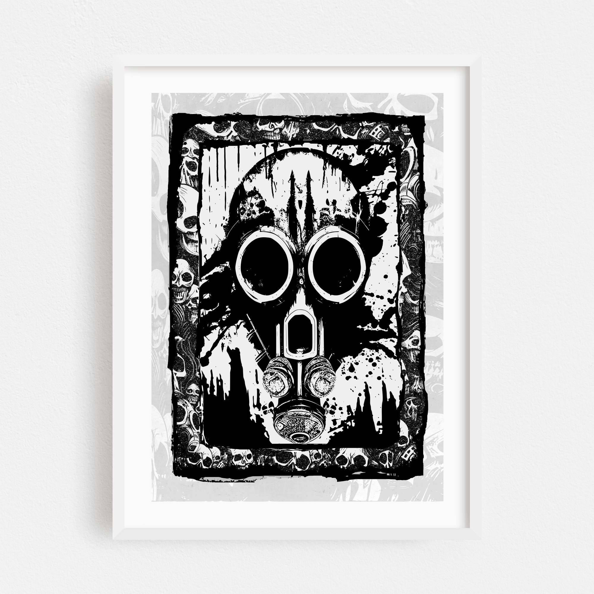 Gasmask Punk Skulls. Defiant Decay - Illustration Skull Gothic Creepy ...