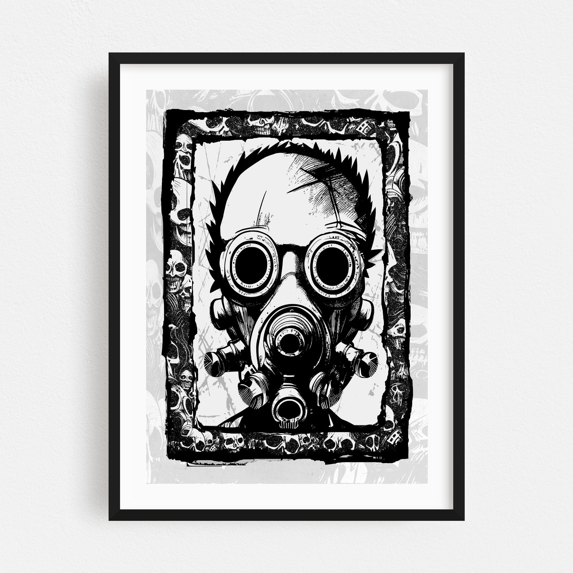 Gasmask Punk Skulls. Gasmask Punk Skulls - Illustration Gothic Creepy ...