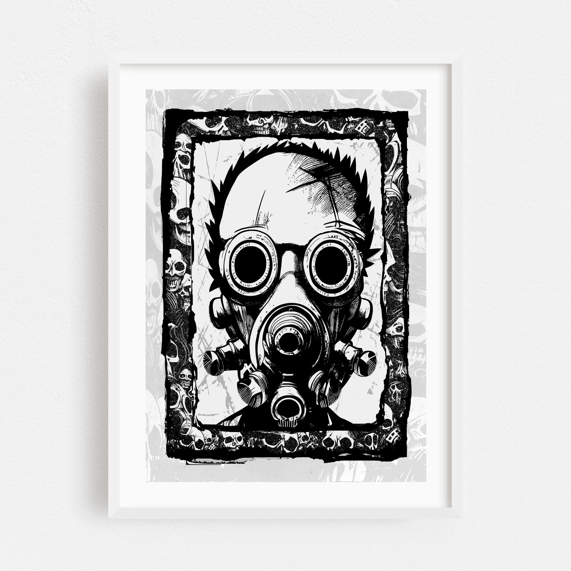 Gasmask Punk Skulls. Gasmask Punk Skulls - Illustration Gothic Creepy ...