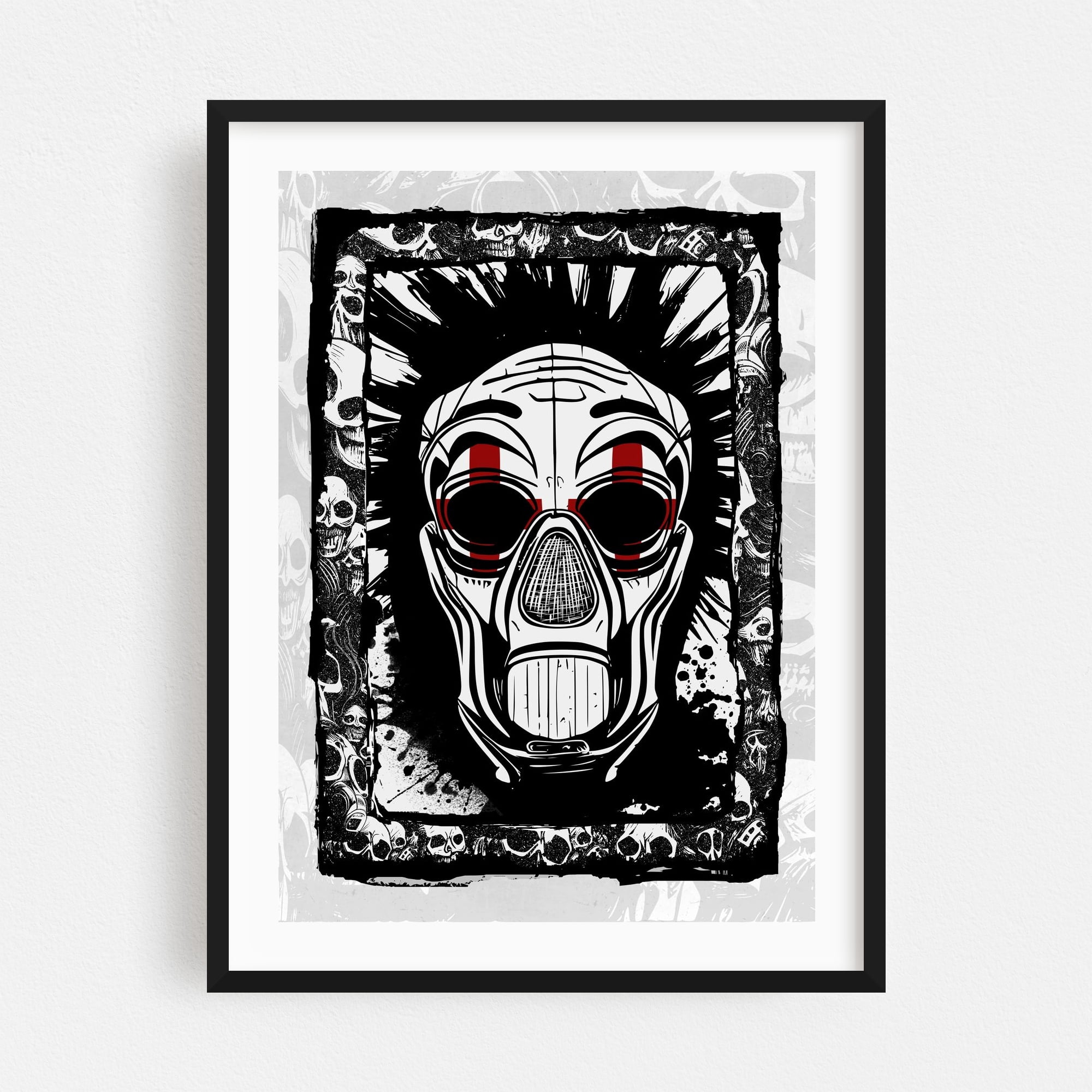Gasmask Punk Skulls. Grim Gas Masks - Illustration Skull Gothic Creepy ...