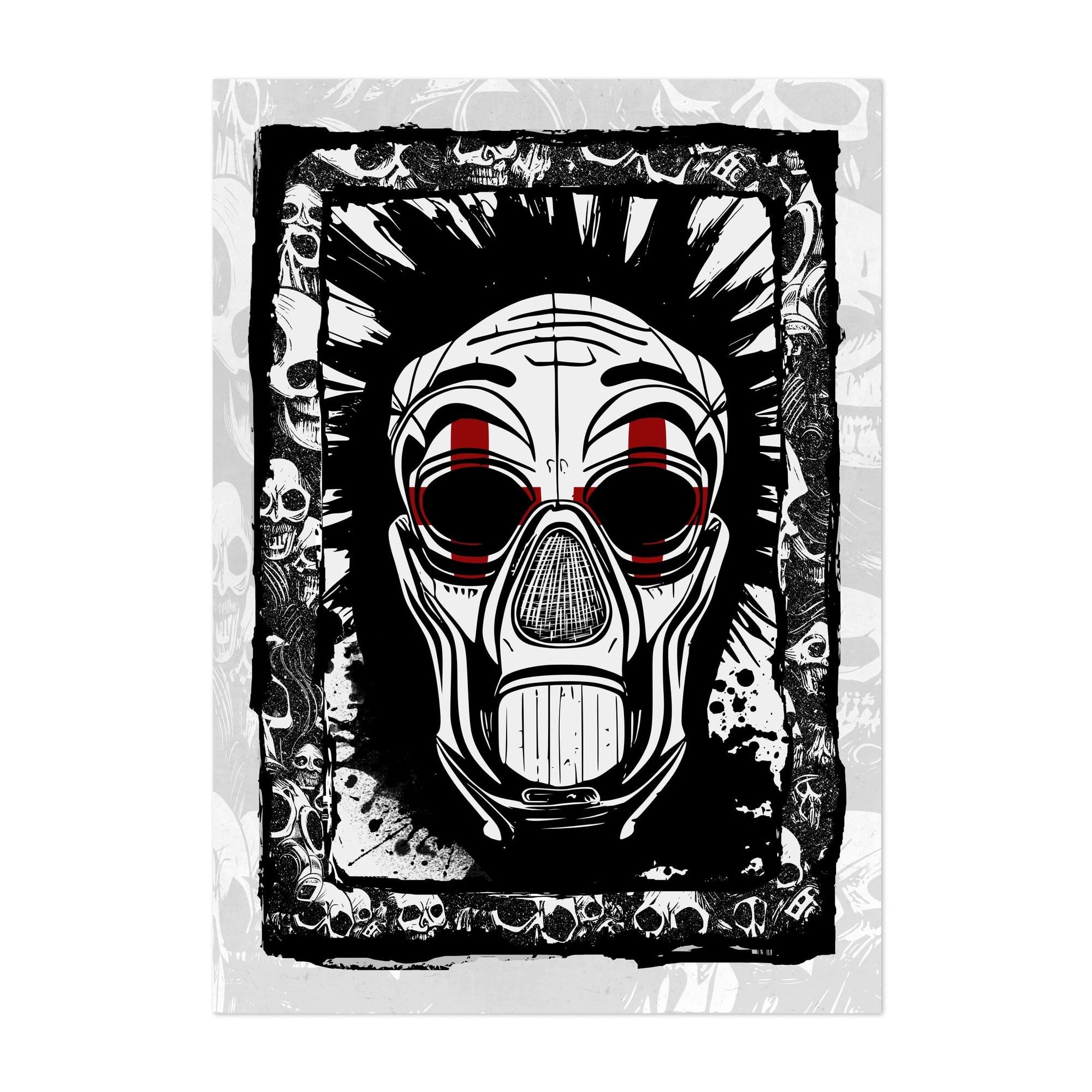 Gasmask Punk Skulls. Grim Gas Masks - Illustration Skull Gothic Creepy ...