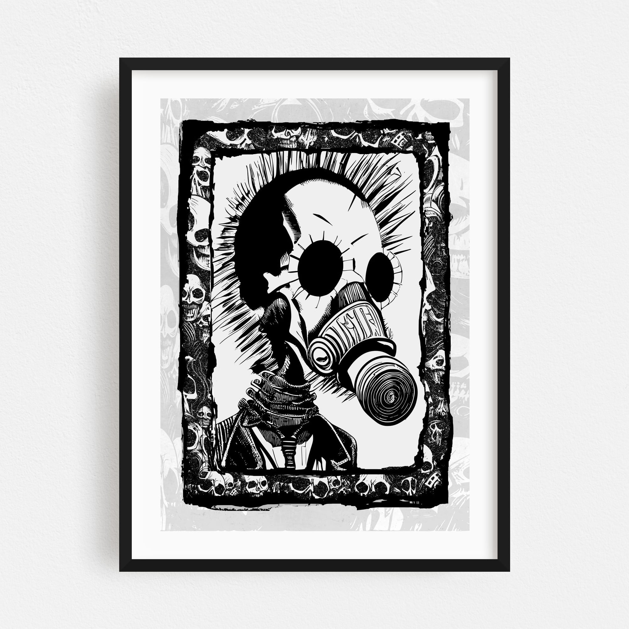 Gasmask Punk Skulls. Phantom Mechanica - Illustration Skull Gothic ...