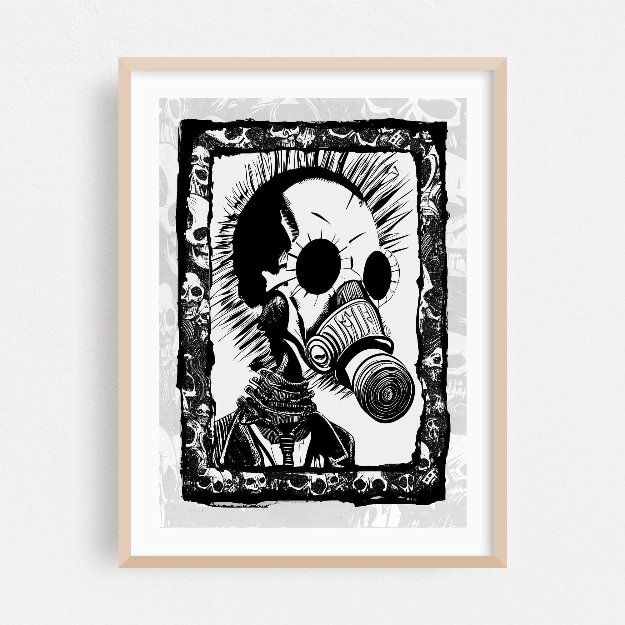 Gasmask Punk Skulls. Phantom Mechanica - Illustration Skull Gothic ...