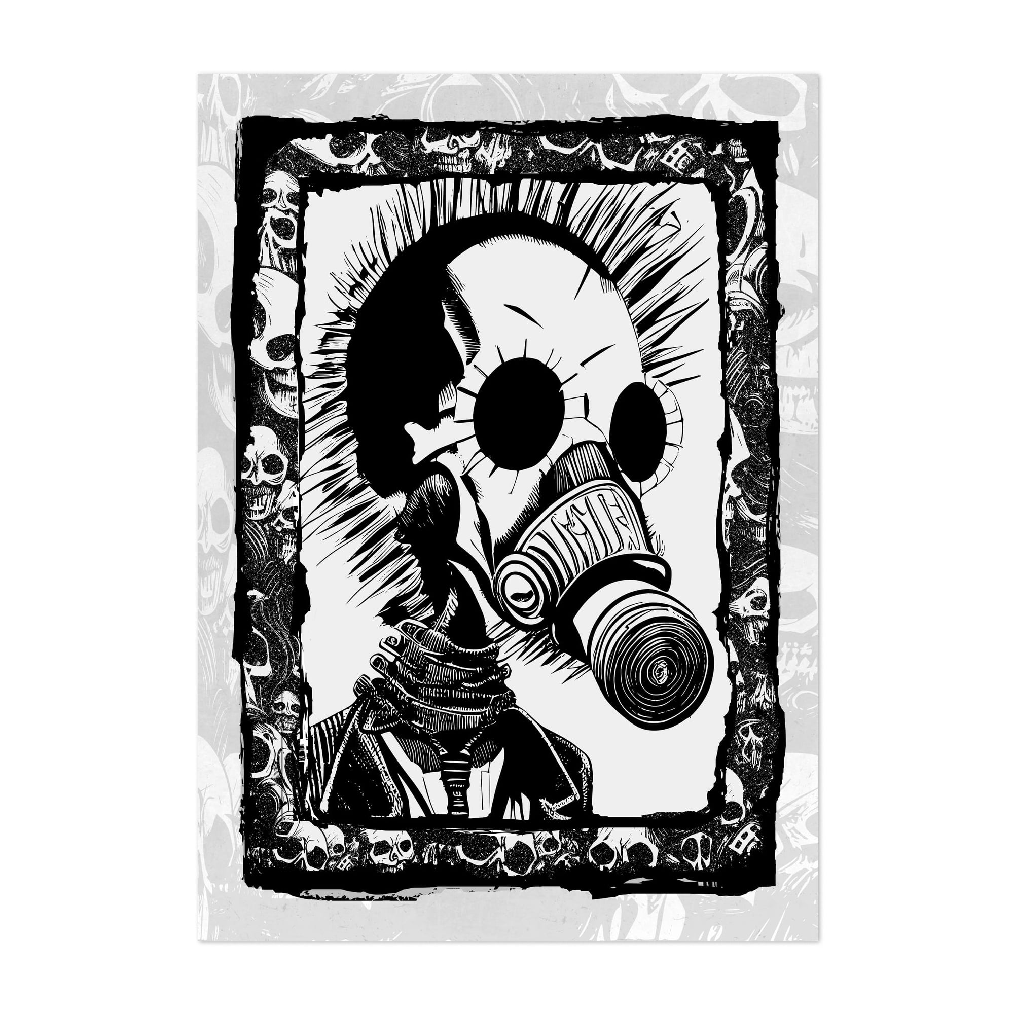 Gasmask Punk Skulls. Phantom Mechanica - Illustration Skull Gothic ...