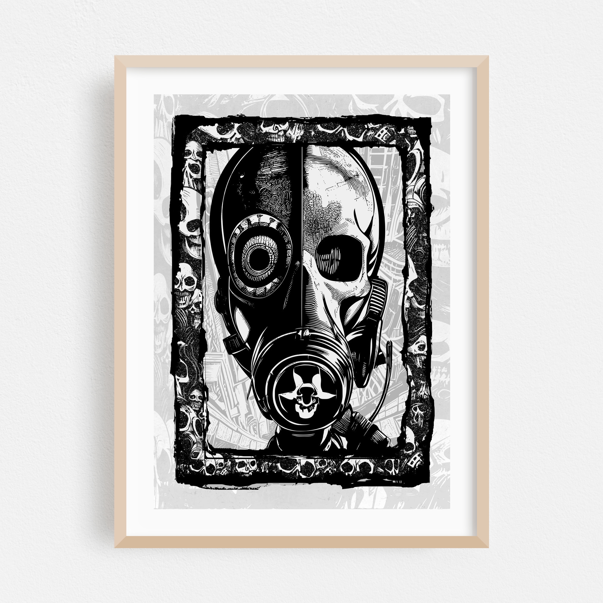 Gasmask Punk Skulls. Skull Society - Illustration Skull Gothic Creepy ...