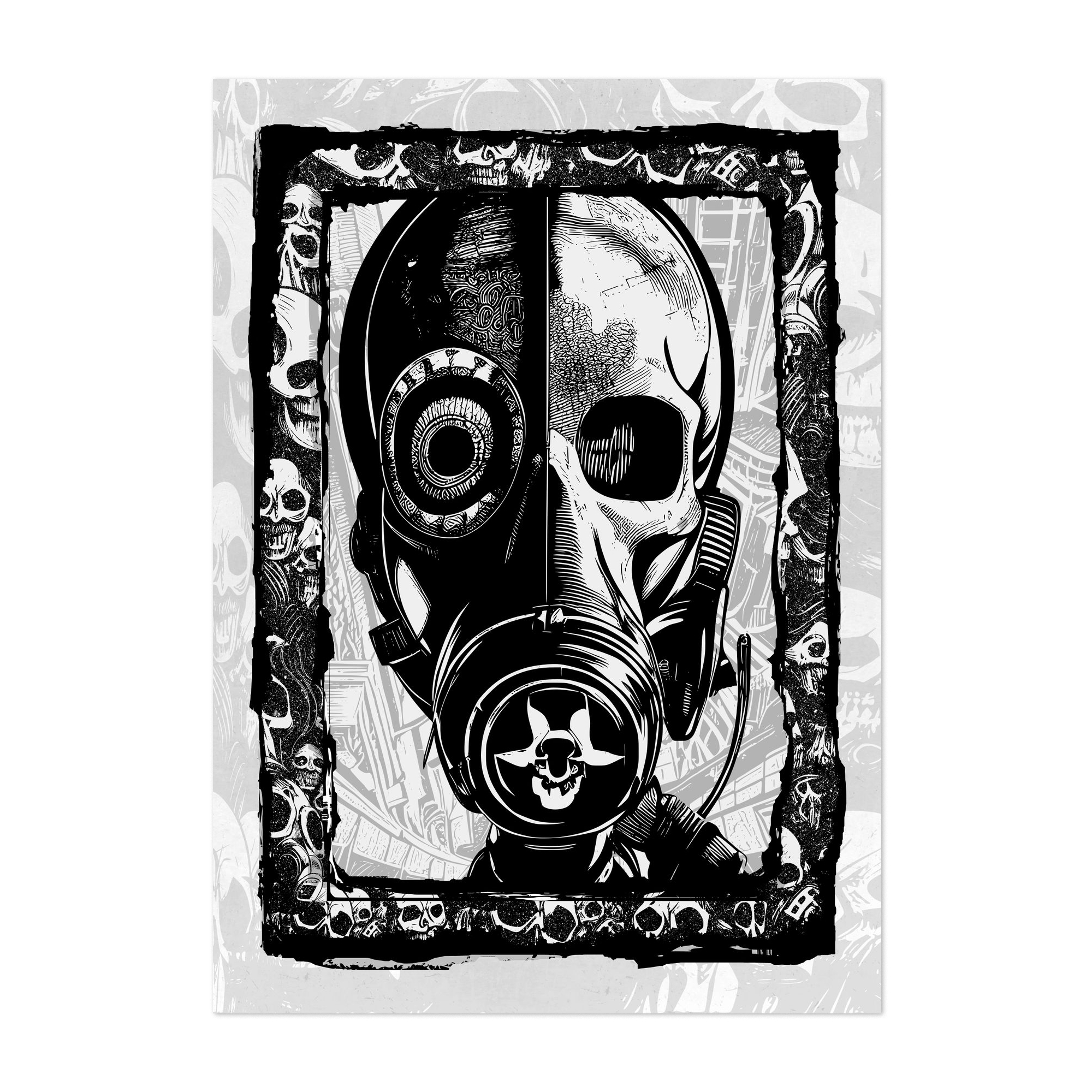 Gasmask Punk Skulls. Skull Society - Illustration Skull Gothic Creepy ...