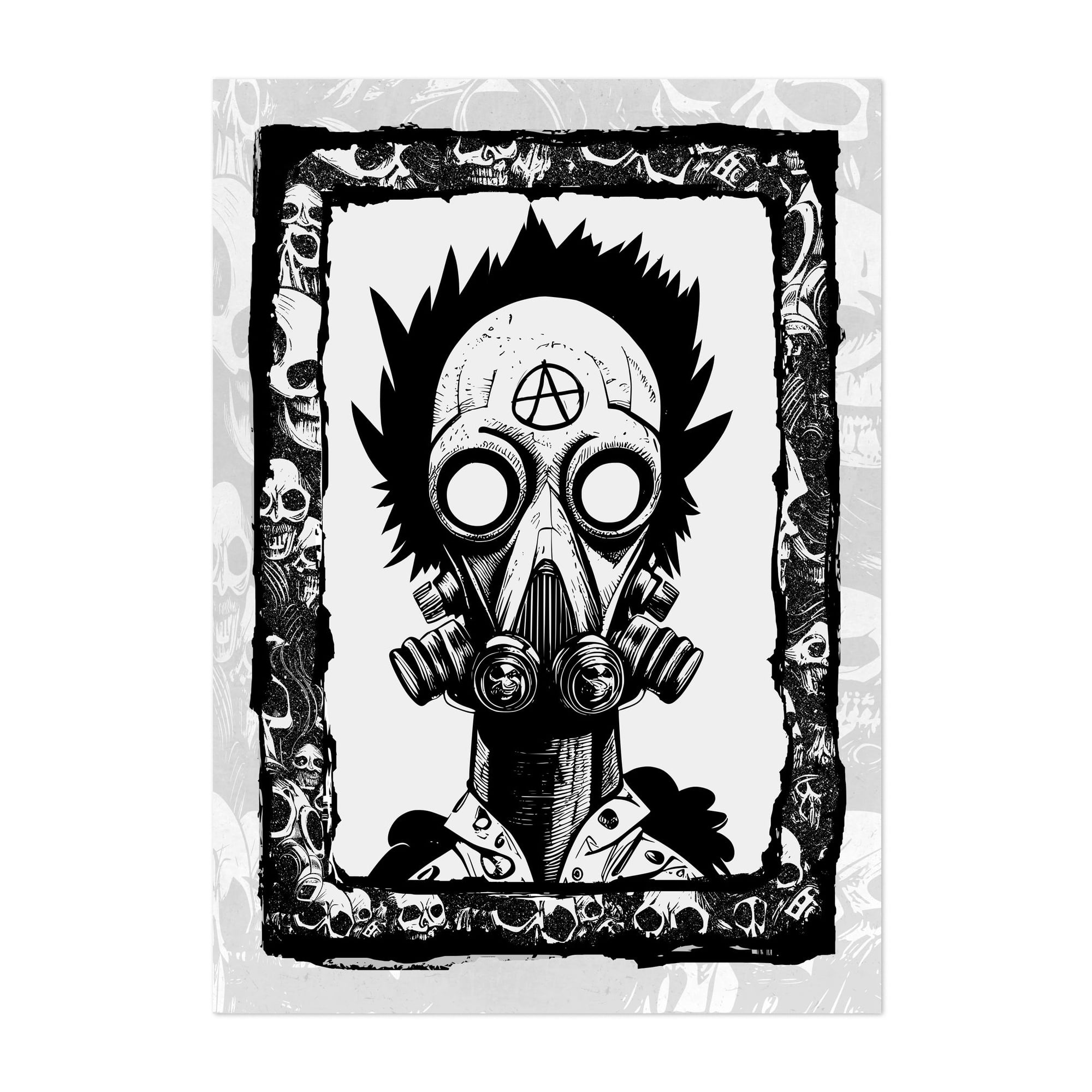 Gasmask Punk Skulls. Steampunk Sorrow - Illustration Gothic Skull ...