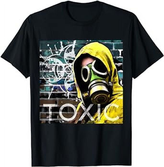 Gasmask biohazard symbol toxic graffiti grunge style T-Shirt - Walmart.com