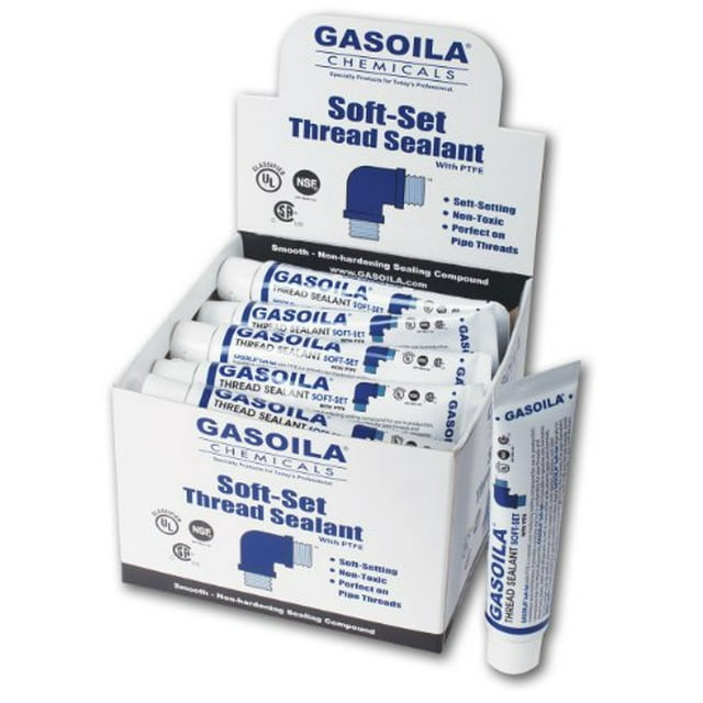 Gasoila Soft-Set Pipe Thread Sealant with PTFE Paste, Non Toxic, -100 ...