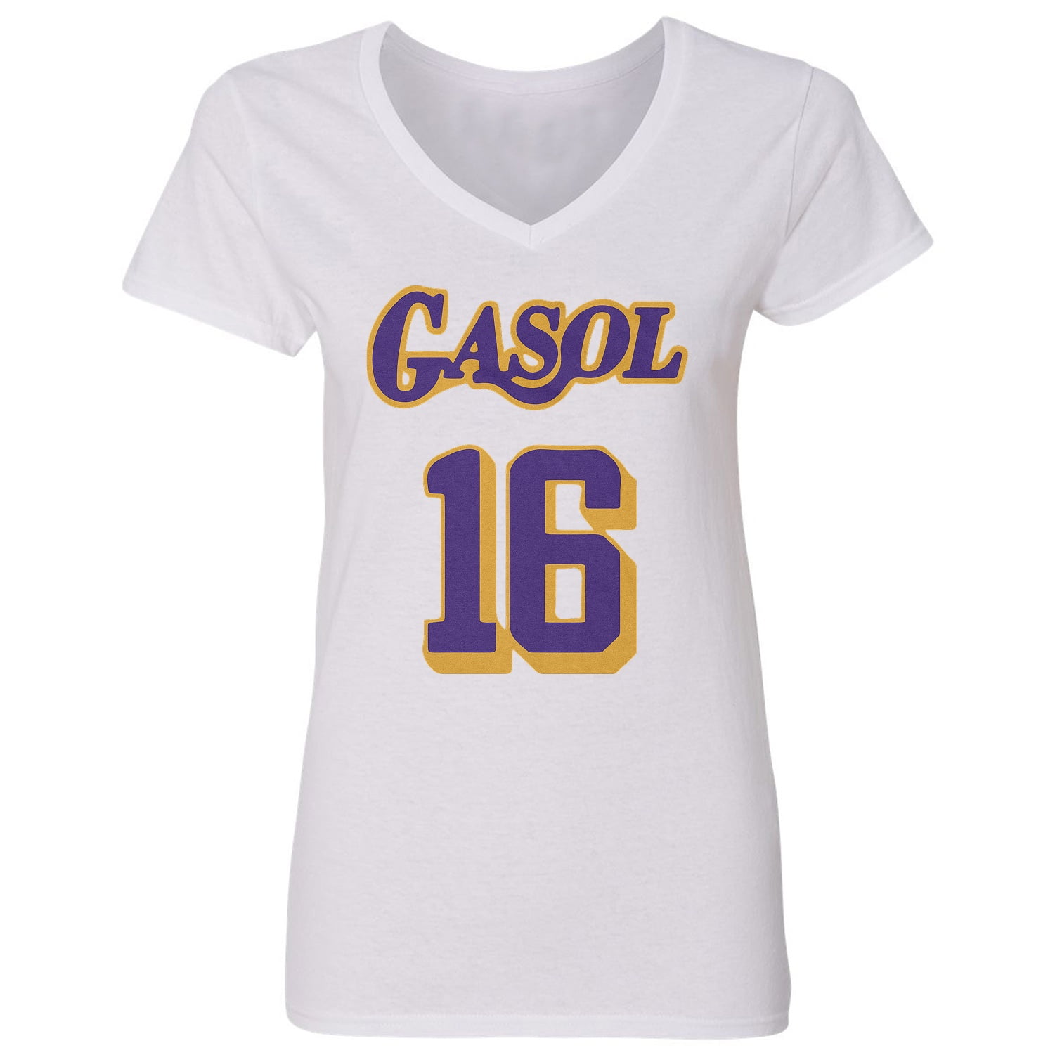 Gasol #16 Inspired Graphic - Los Angeles Tribute Ladies' V-Neck Tshirt ...