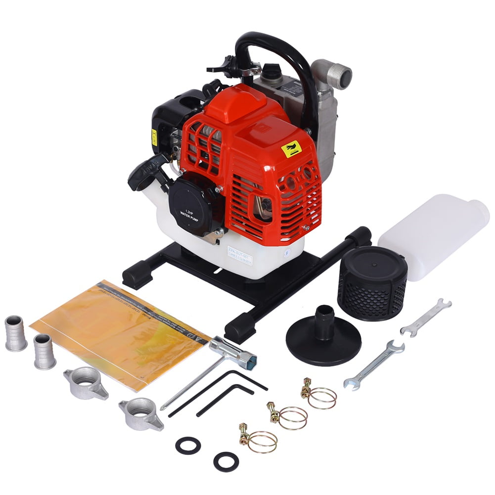 Gasoline Engine Water Pump, 1 Inch 2-Stroke Portable Gas Powered Water Transfer Pump, 33cc 1.2HP ...