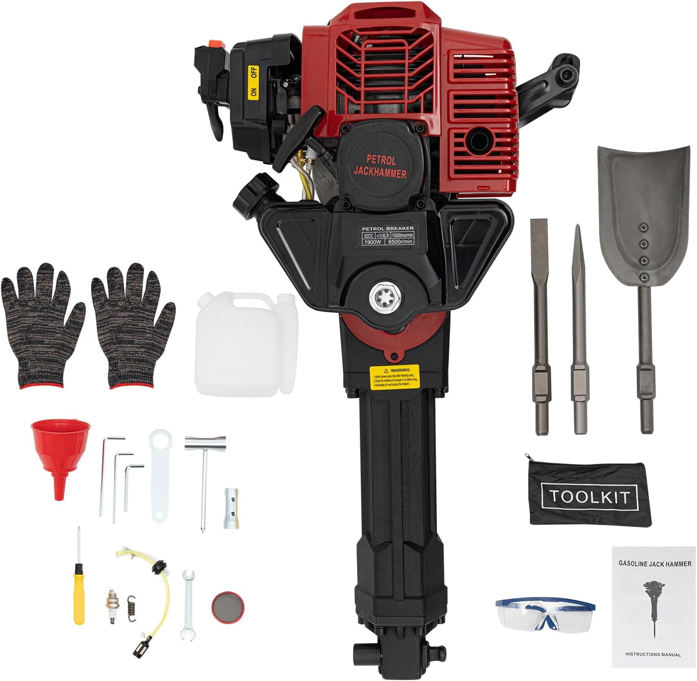 Gasoline Excavator, 52CC 2 Stroke Gas Powered Excavator Gas Powered ...