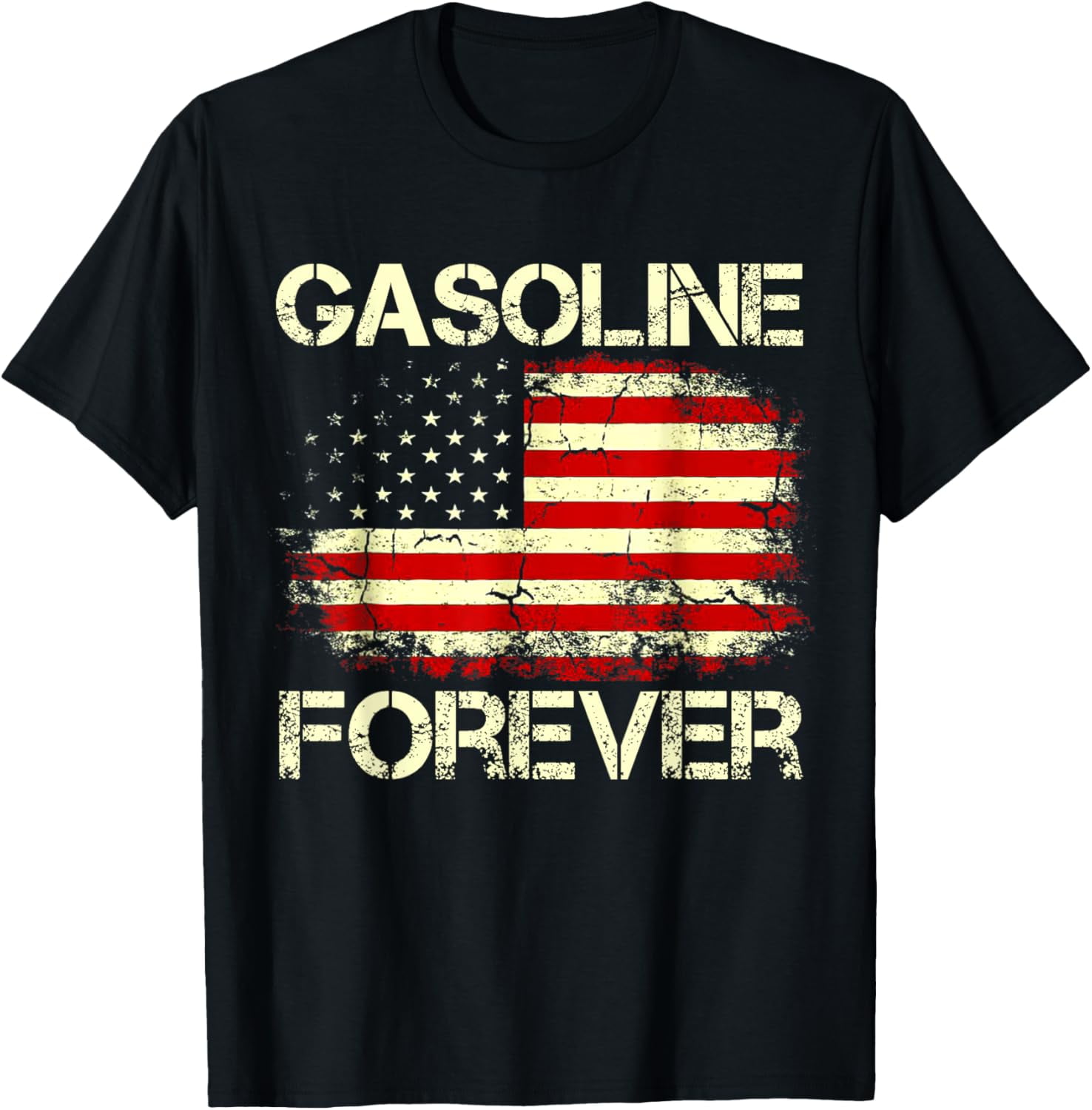 Gasoline Forever USA Flag Funny Fuel Gas Cars Garage Lovers T-Shirt ...