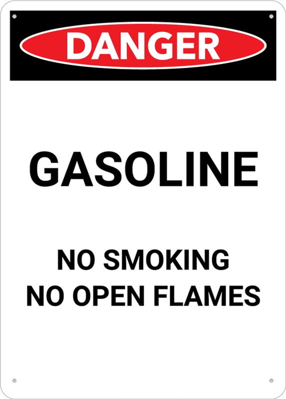 Gasoline No Open Flame Portrait Sign Signs Outdoor, Uv Printed Aluminum ...