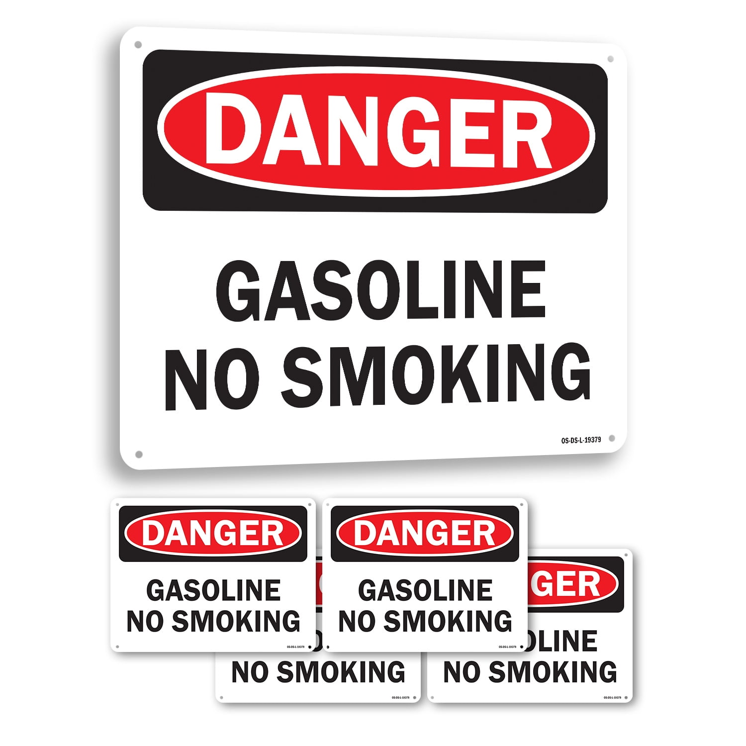 Gasoline No Smoking OSHA Danger Rigid Plastic Sign 18 Inch x 12 Inch ...