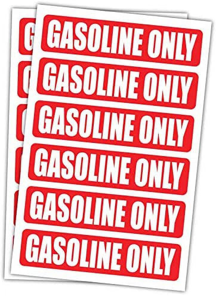 Gasoline ONLY Automotive Fuel Decals | Stickers | Truck Labels | Red ...
