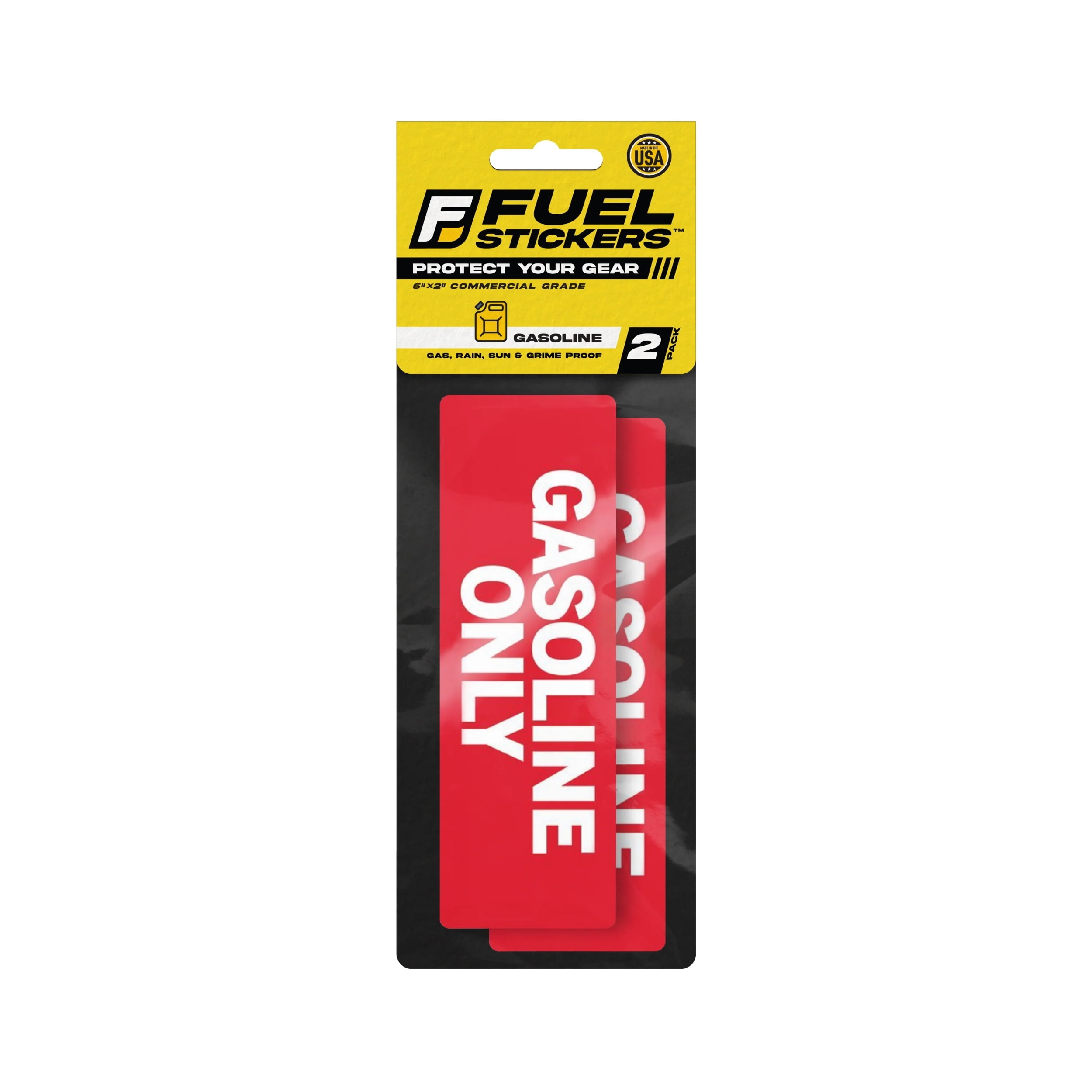 Gasoline Only Sticker | 2x6 | 2 Pack - Walmart.com