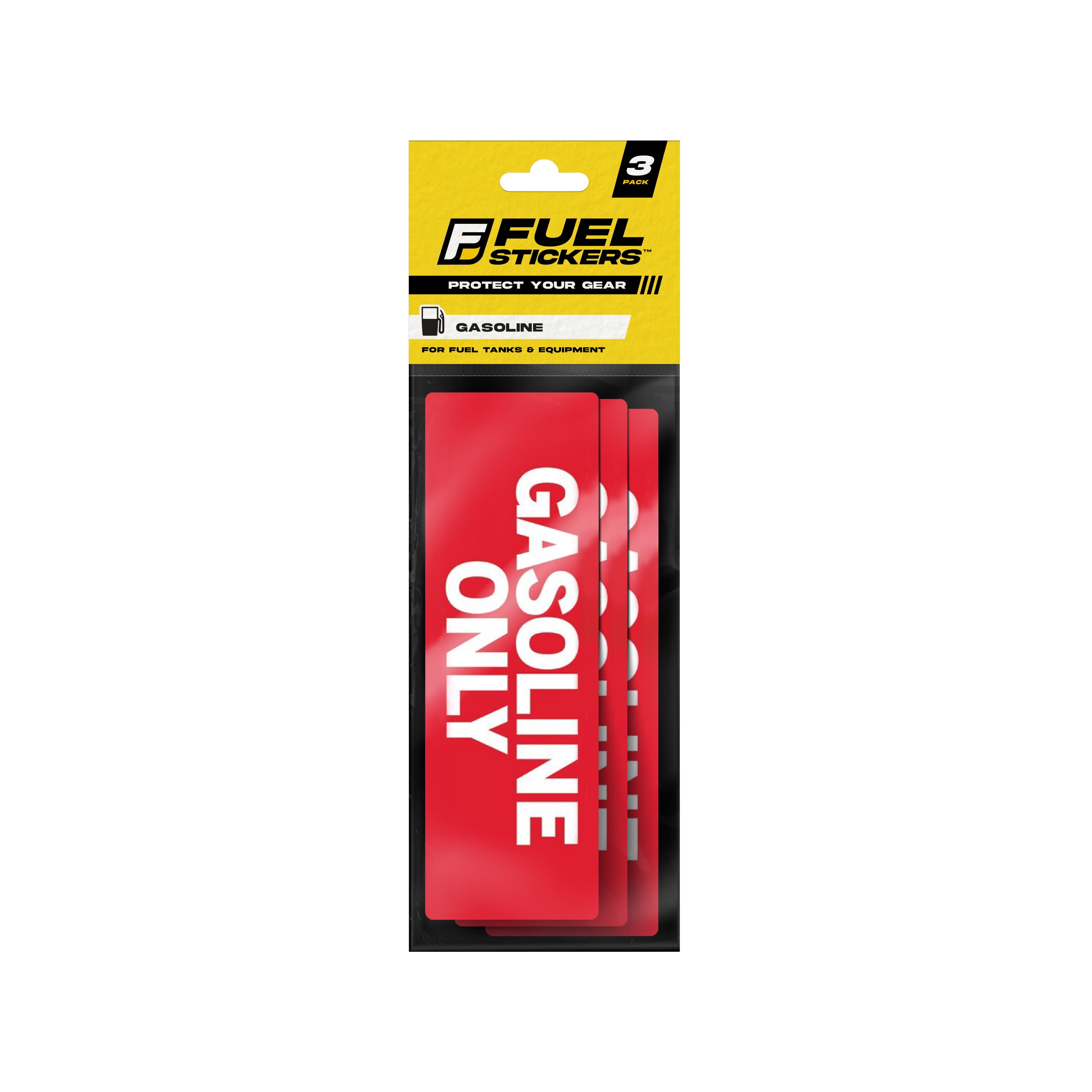 Gasoline Only Sticker | 6" x 2" | 3 PACK - Made in the USA - Walmart.com