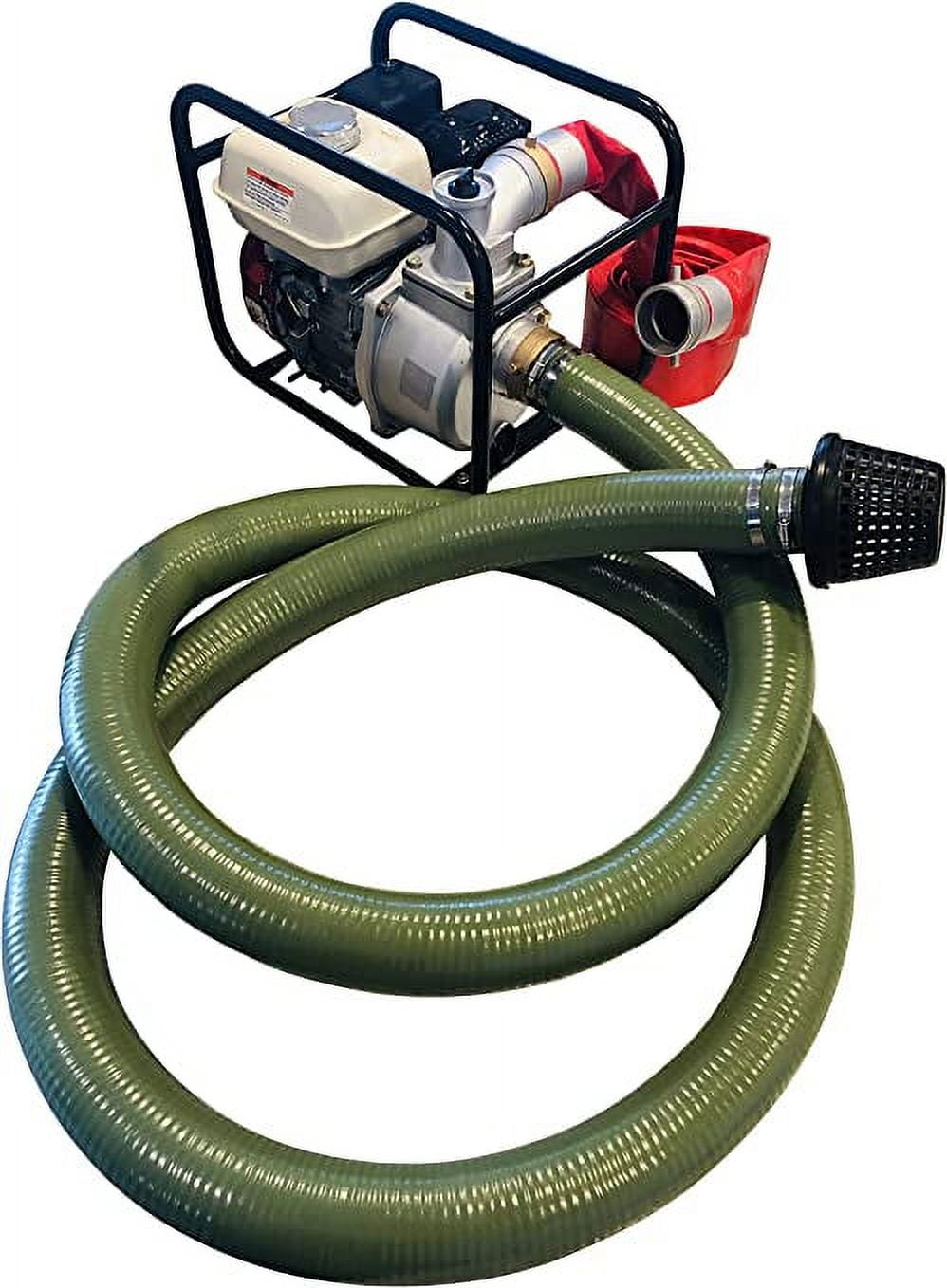 Gasoline Powered Clear Water Pump with Hoses (2" Intake/Discharge ...