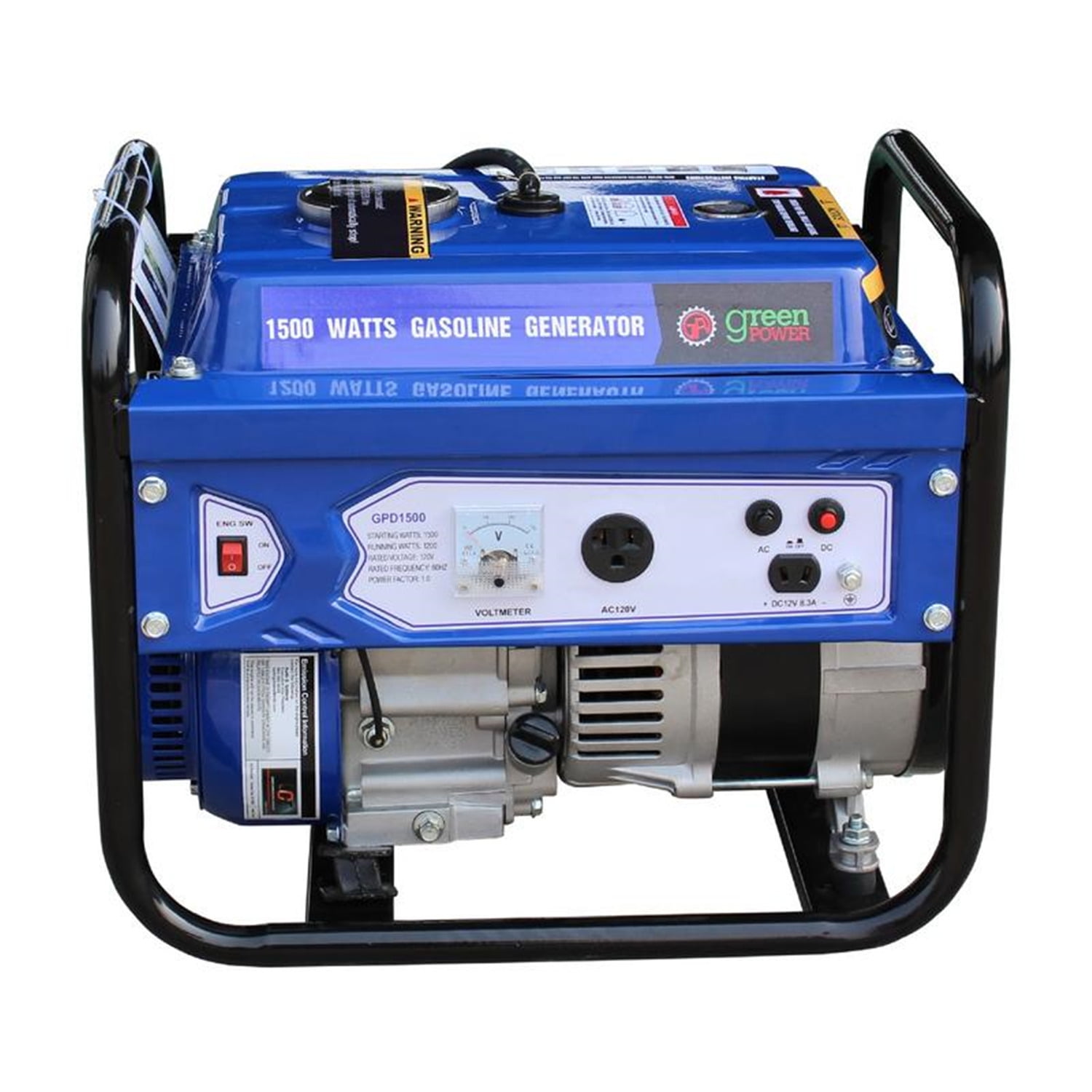 Portable Gasoline Generator 1500W Start/1200W Run-99cc 3HP OHV Engine ...