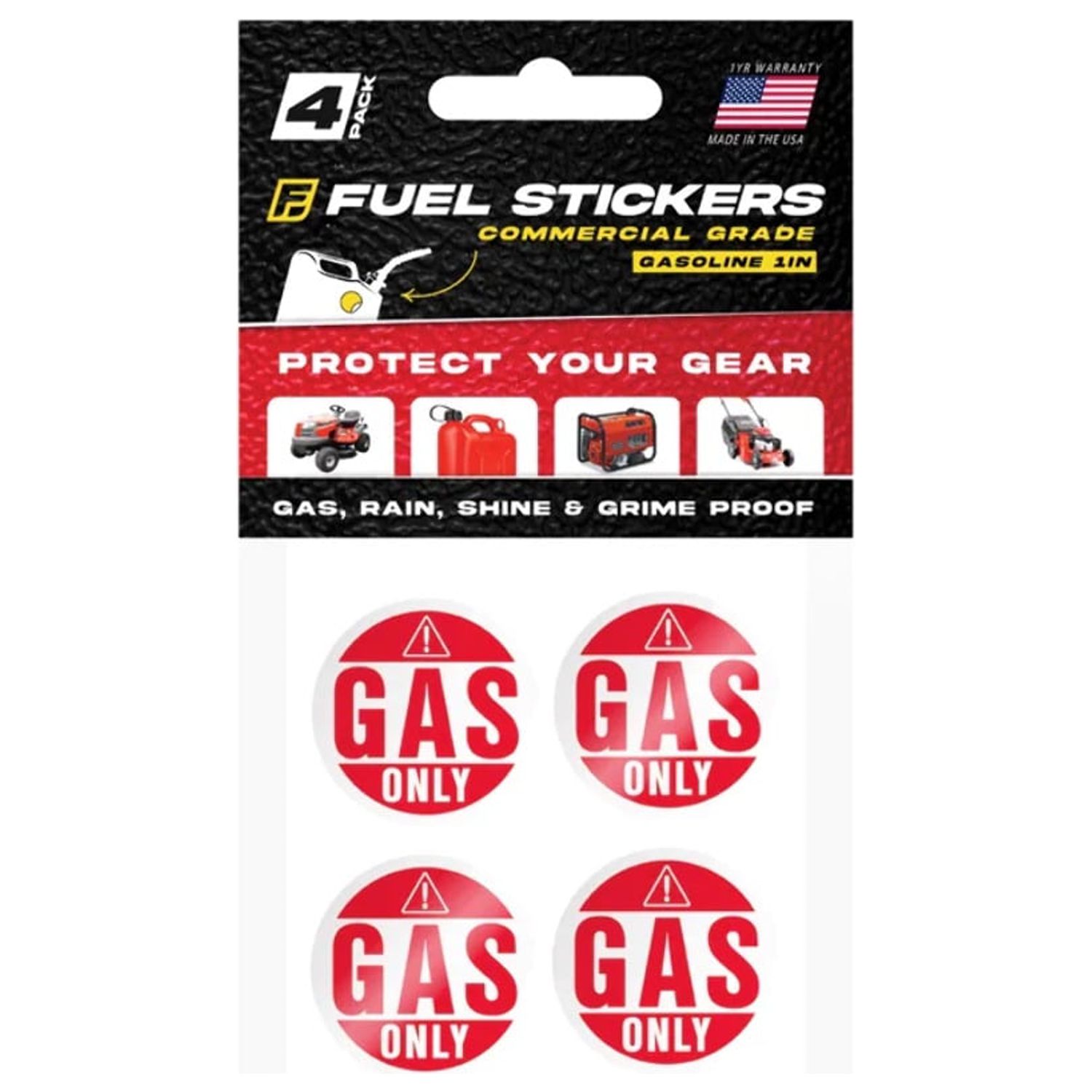 Gasoline Sticker | 1 Round | 4 Labels | USA Made - Walmart.com