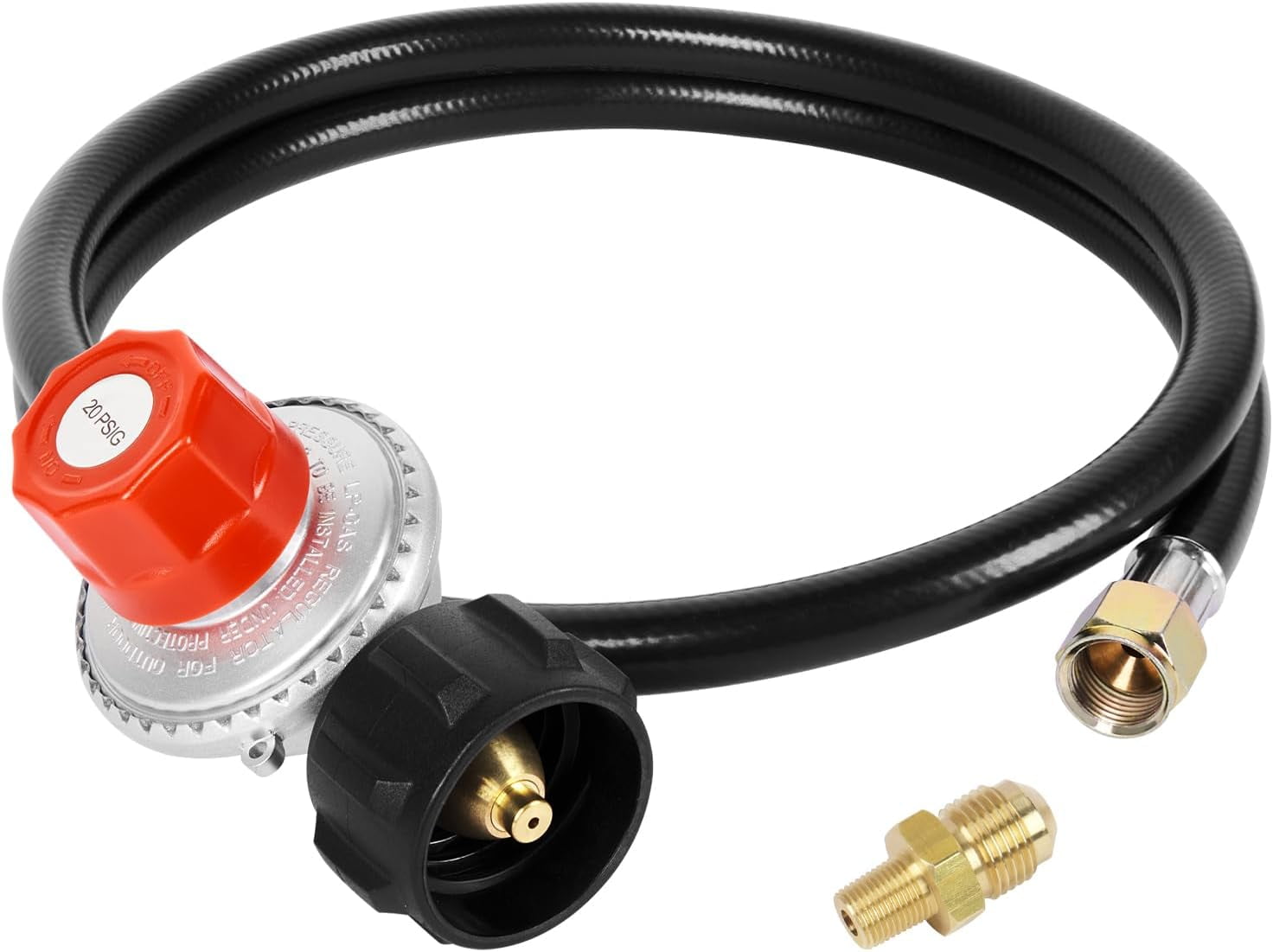 Adjustable 0-20 PSI Propane Regulator with 4FT Hose - QCC-1 Type for ...