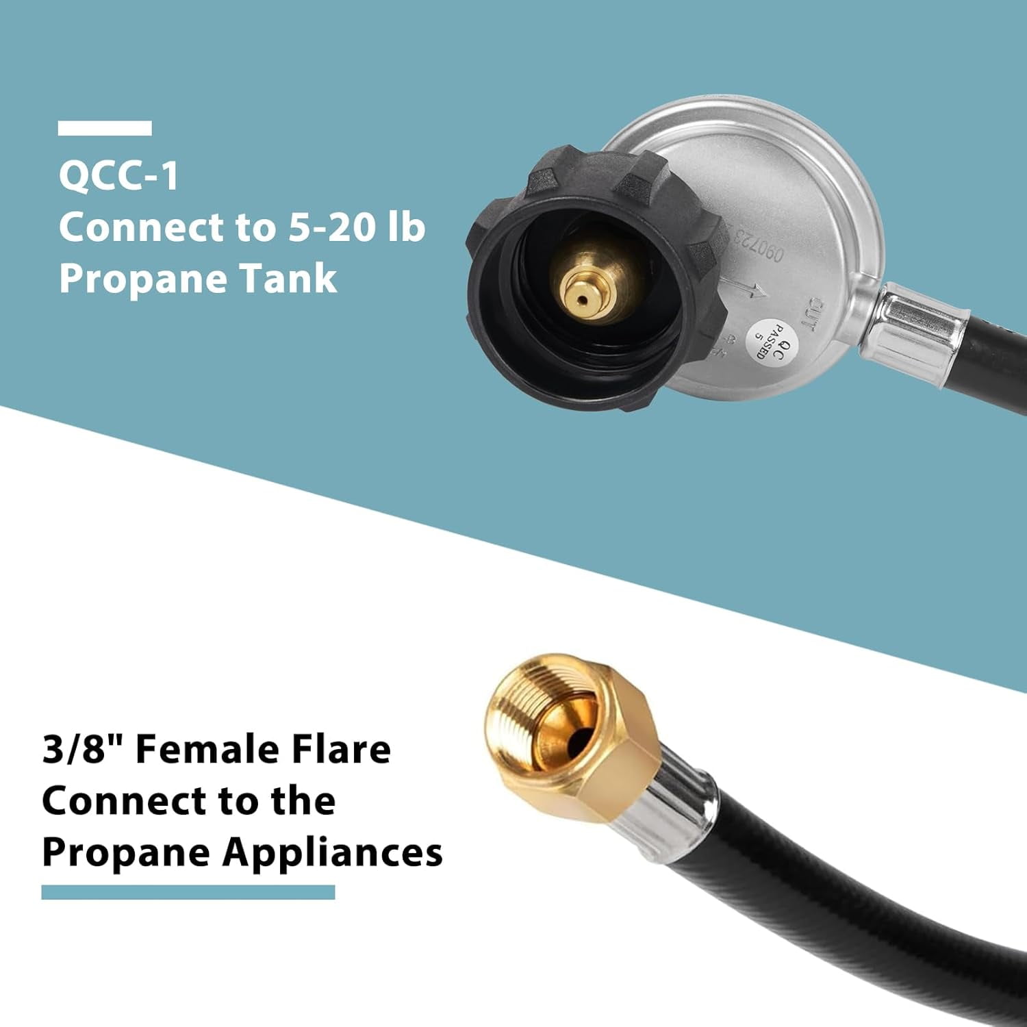 Gaspro 3FT Gas Grill Regulator and Hose Assembly, Low Pressure Propane ...