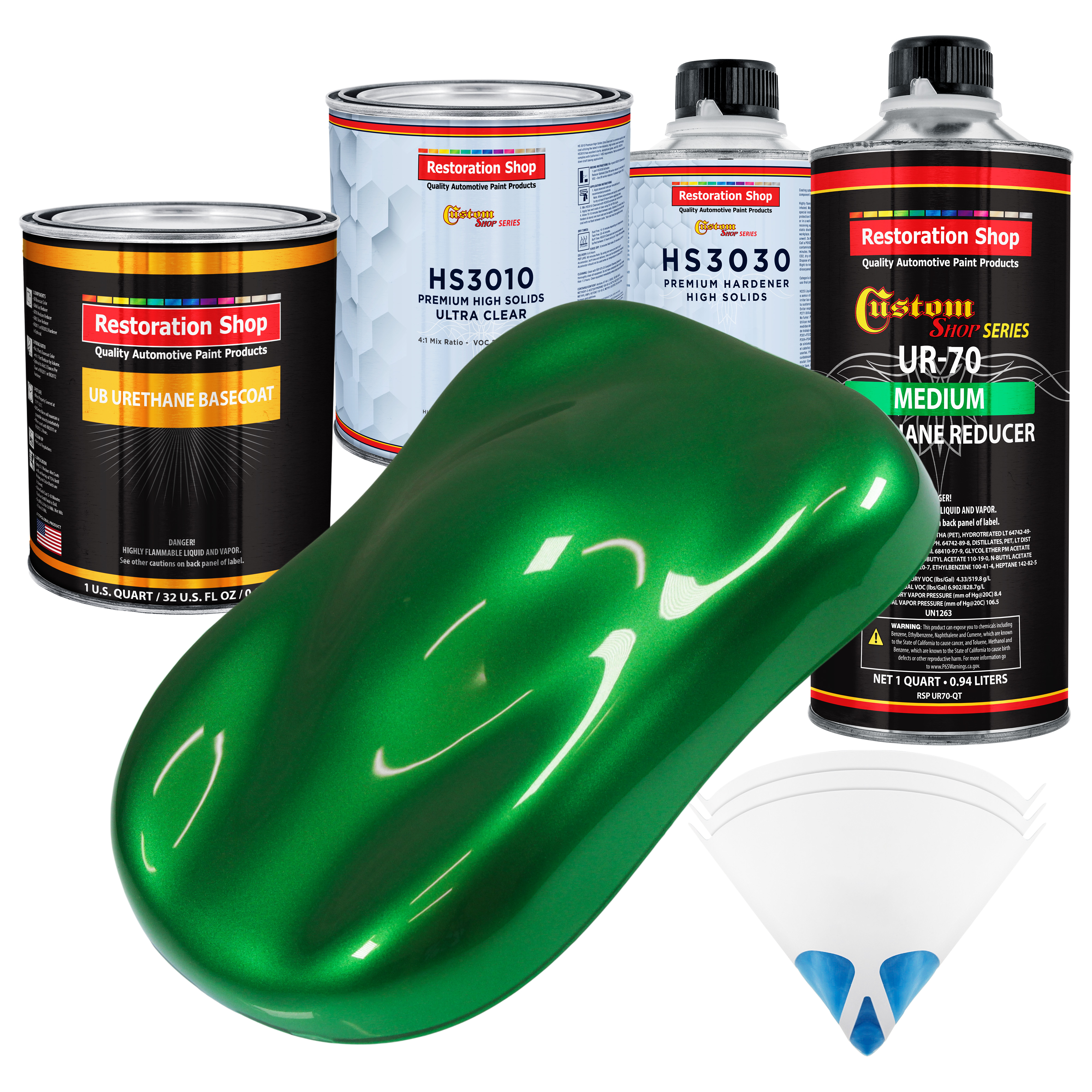 Gasser Green Metallic Premium Quart URETHANE BASECOAT CLEARCOAT Auto ...