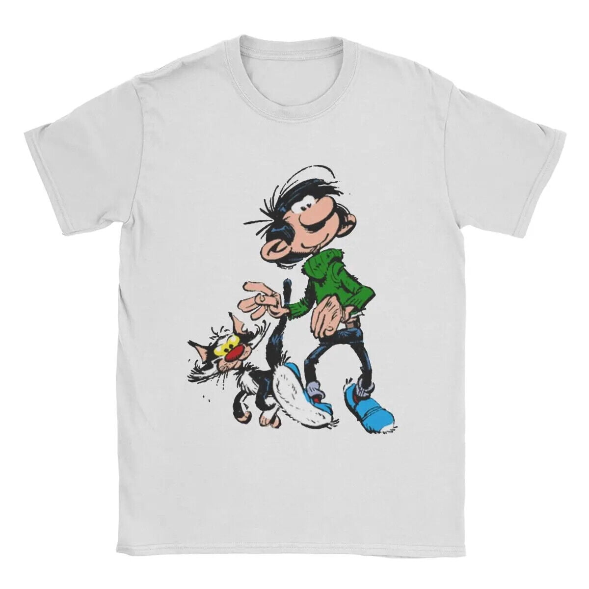 Gaston Lagaffe Gomer Goof T Shirt Men Pure Cotton Novelty T-Shirt Crew ...