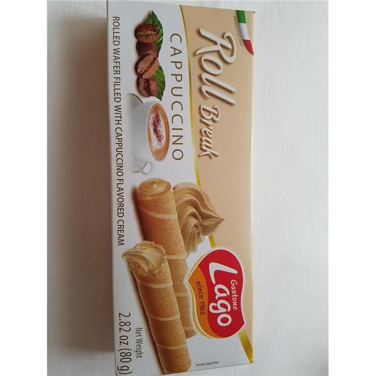 Gastone Lago 284816 Roll Break Wafer Cannoli Cappuccino Cream, 2.82 oz ...