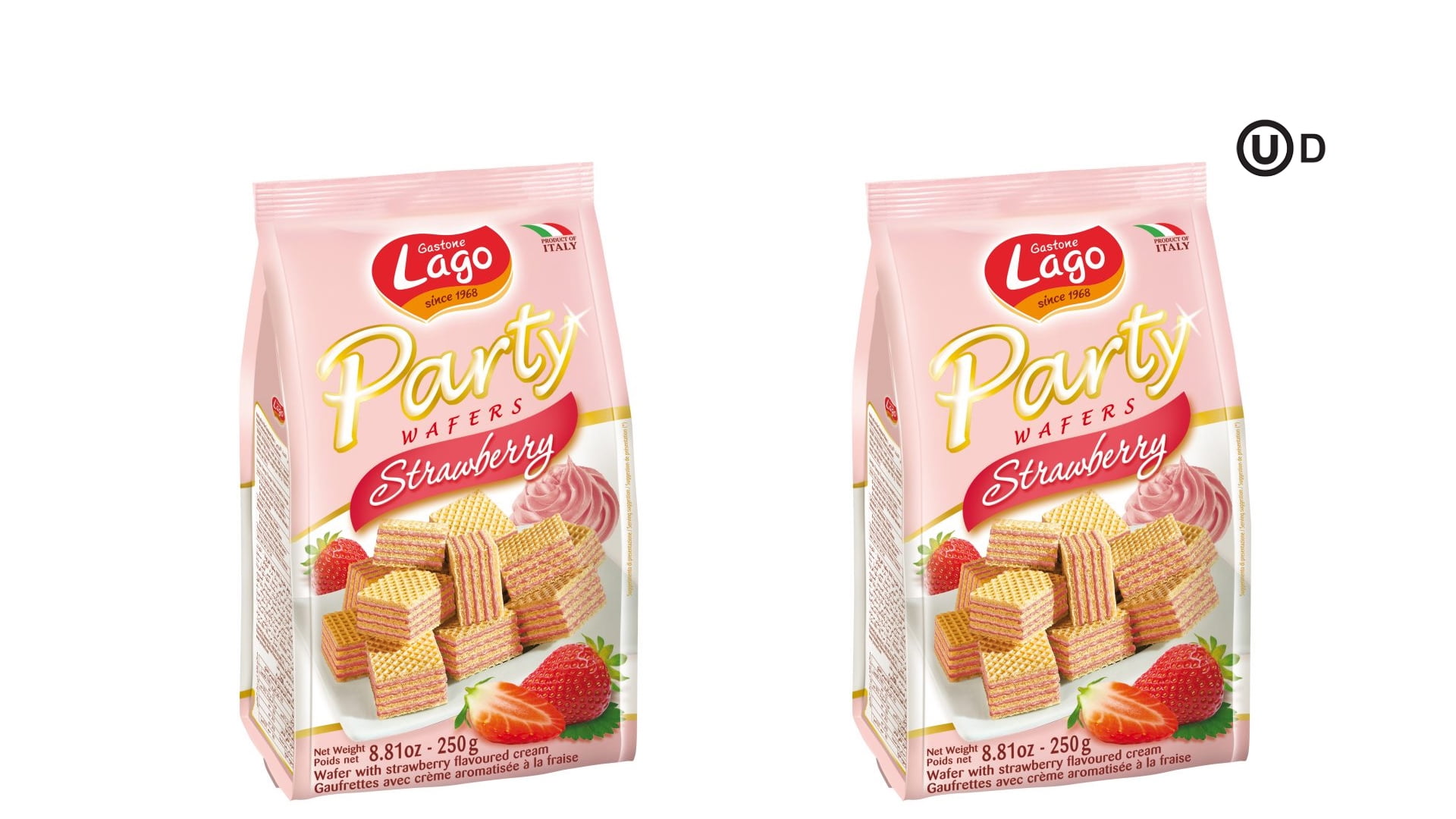 Gastone Lago Party Wafers Strawberry 8.82oz, OU Kosher Dairy, 2 Pack ...