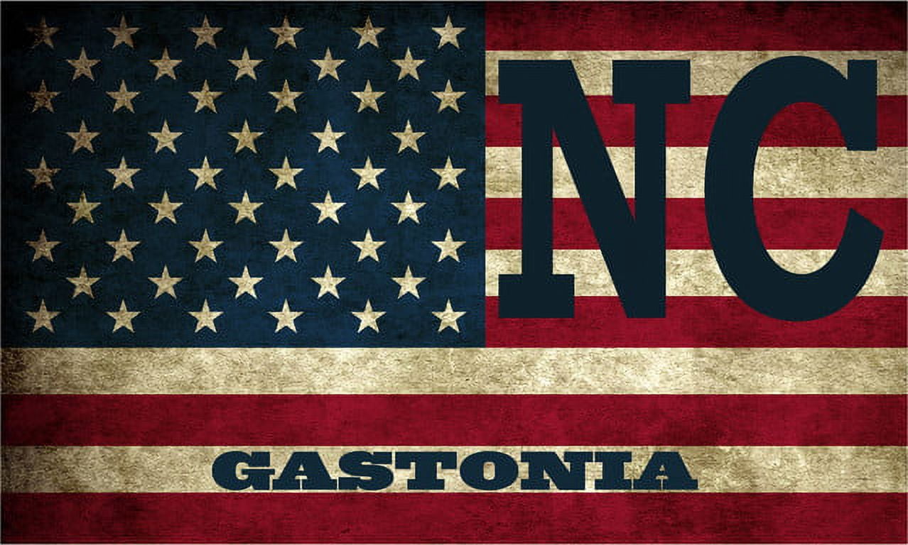 Gastonia NC North Carolina Gaston County Vintage US Flag Decal Bumper ...