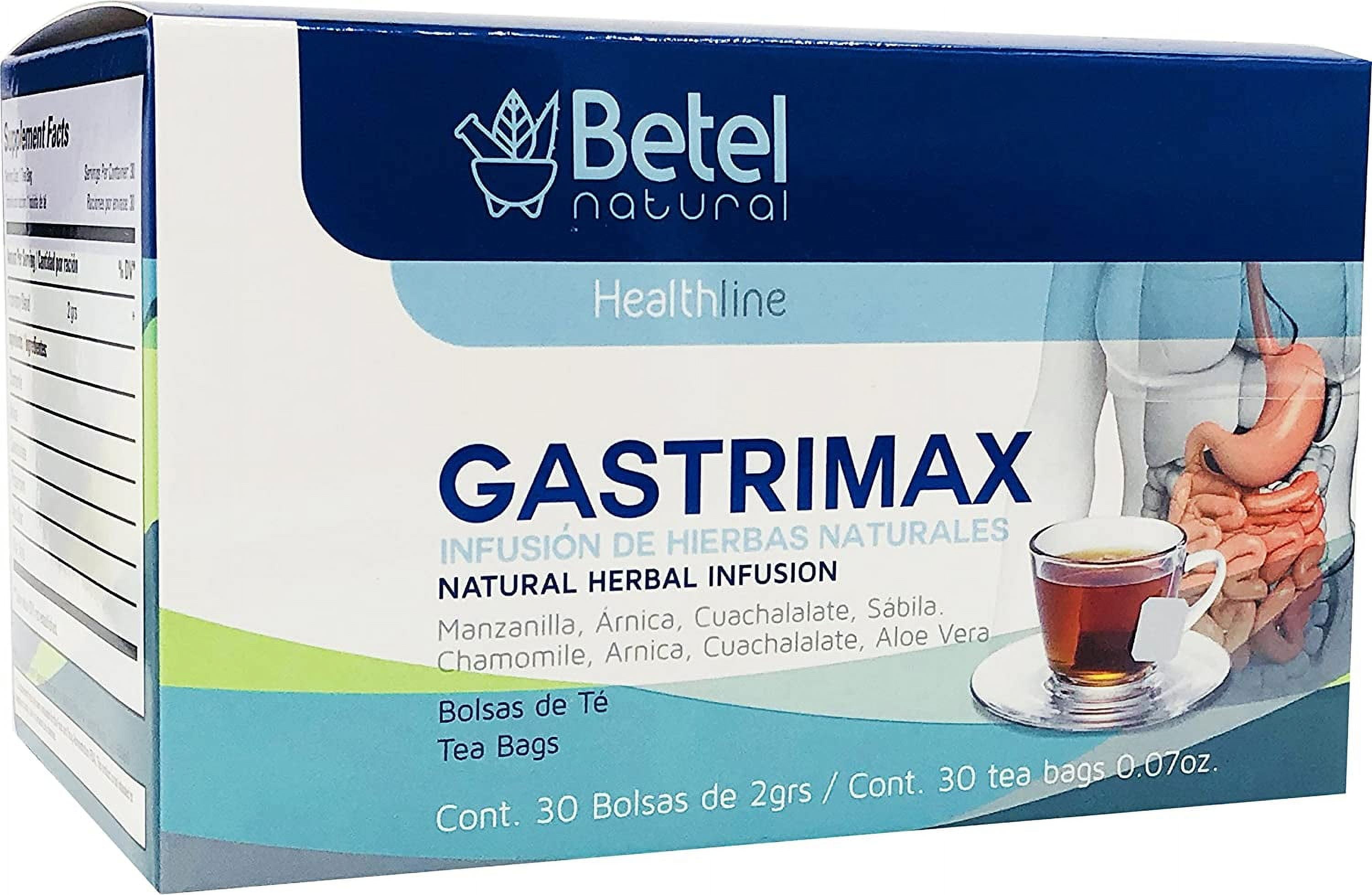 Gastrimax Herbal Tea by Betel Natural - Natural Gastric Support - 24 ...