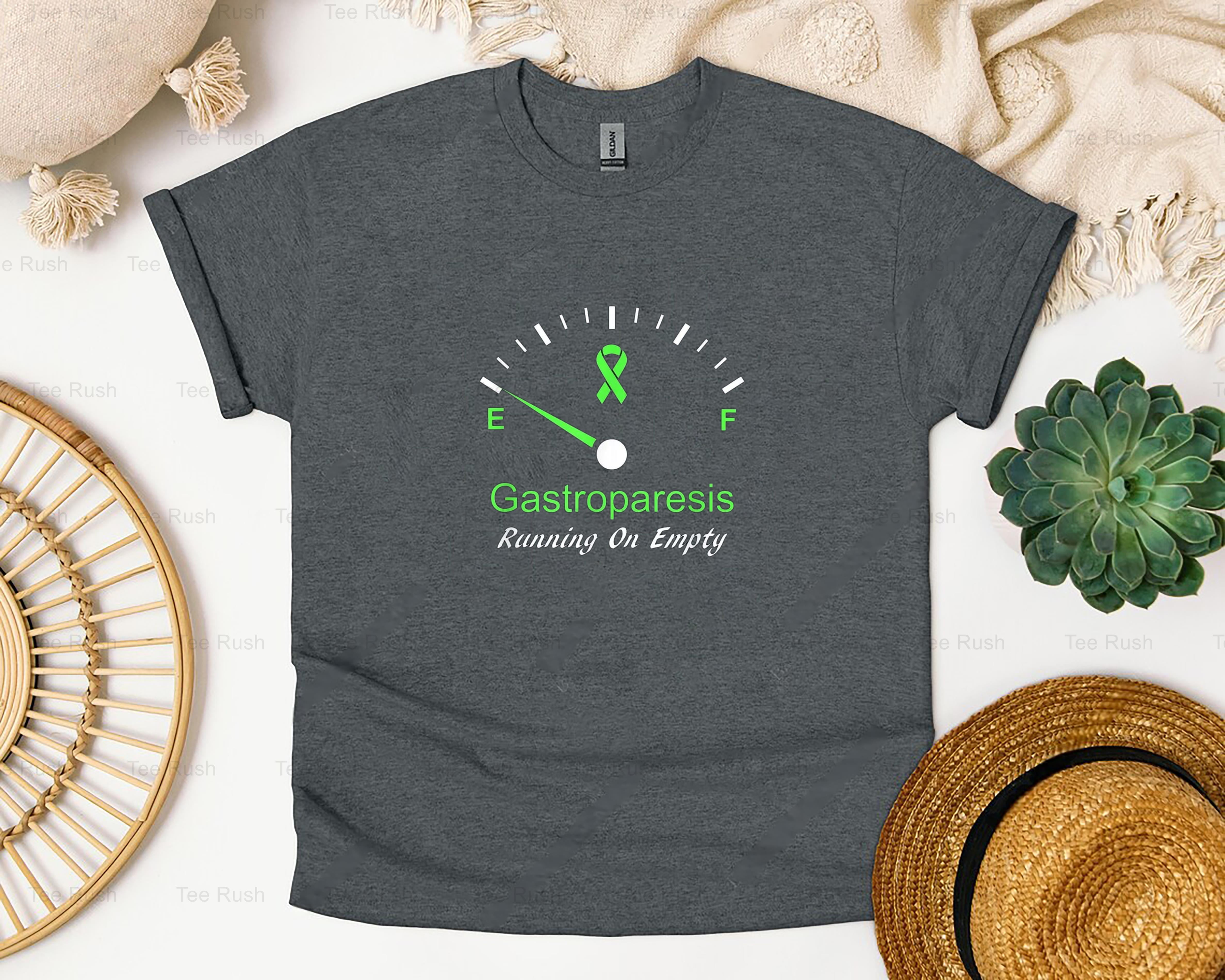 Gastroparesis Running Empty Awareness Ribbon Support Fight Stomach,T-Shirt, SW, Hoodie Unisex ...