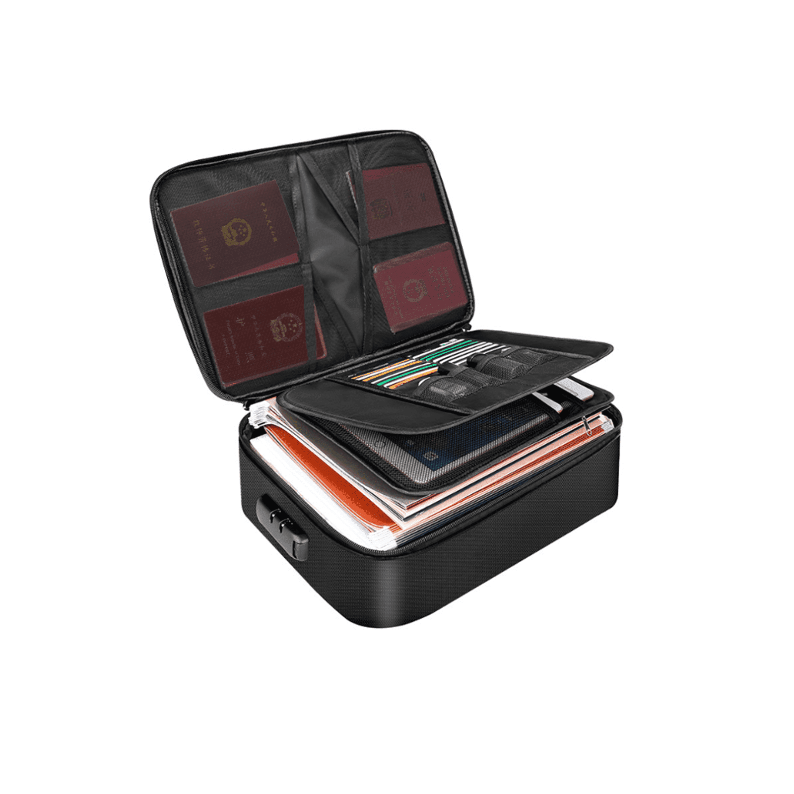 Gastropod Fireproof Document Box with Lock,Multi-layer File Organizer ...