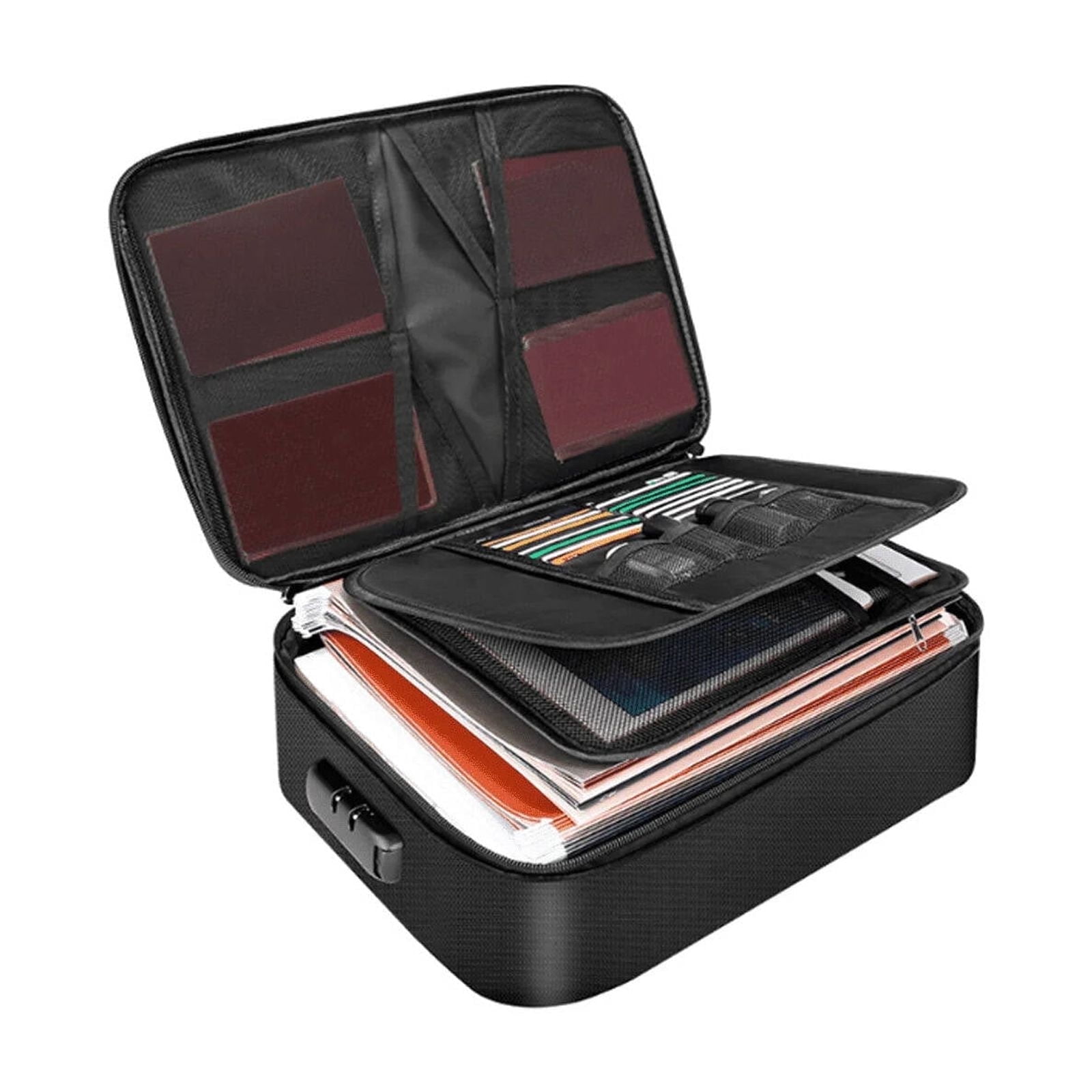 Gastropod Fireproof Document Box with Lock,Multi-layer File Organizer ...