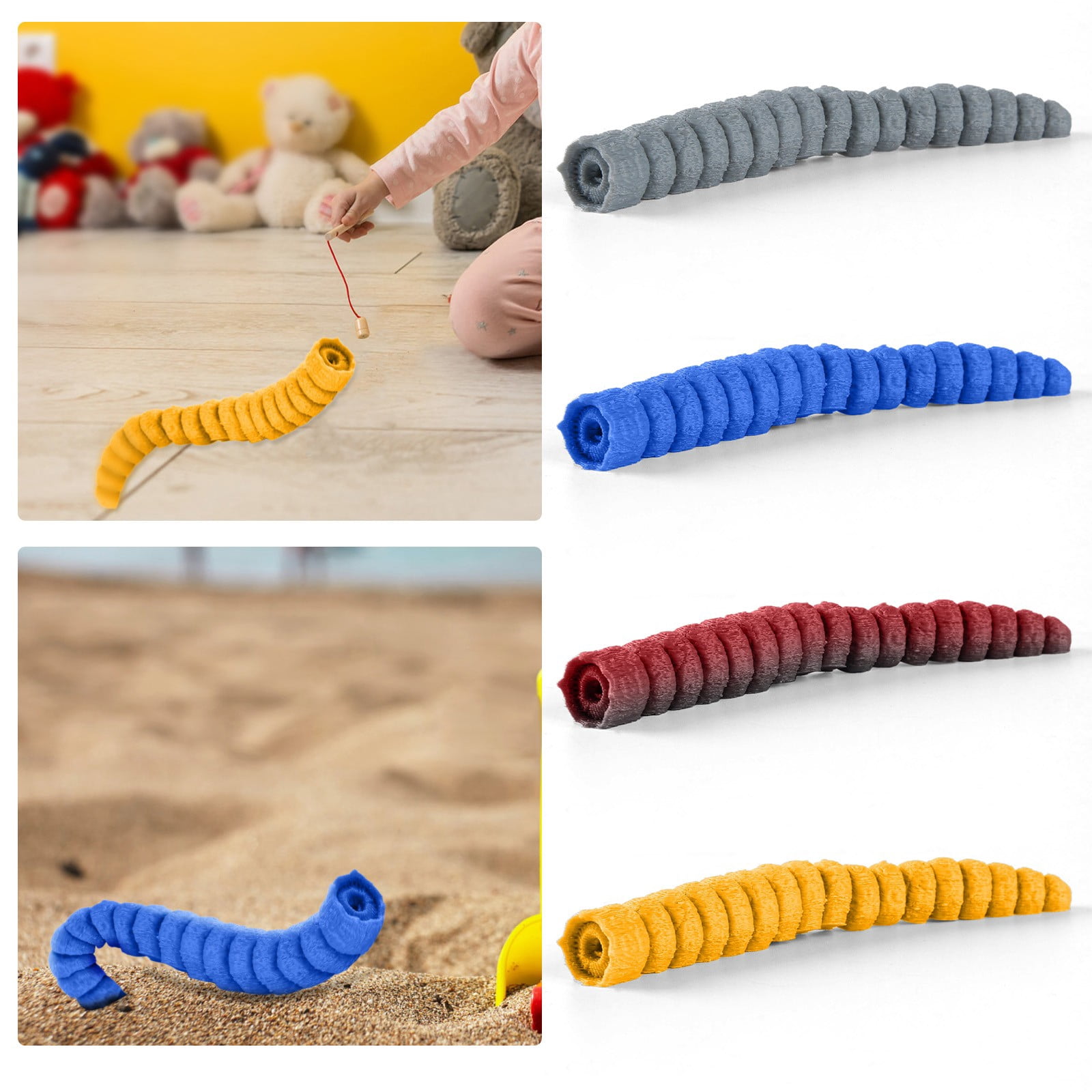 Gasue Animal Worm Action Figures Set, Animal Worm Action Figure Toys ...