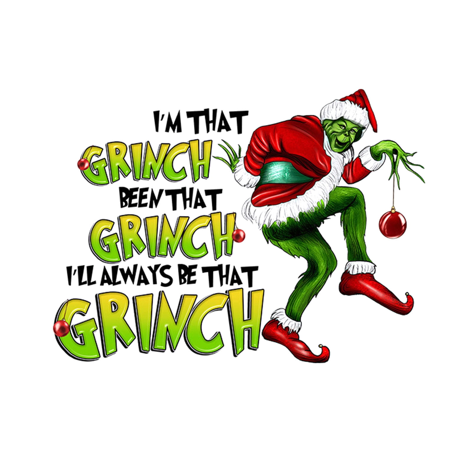 Lunuaoe Grinch Christmas Decorations Christmas Iron On Transfer Heat ...