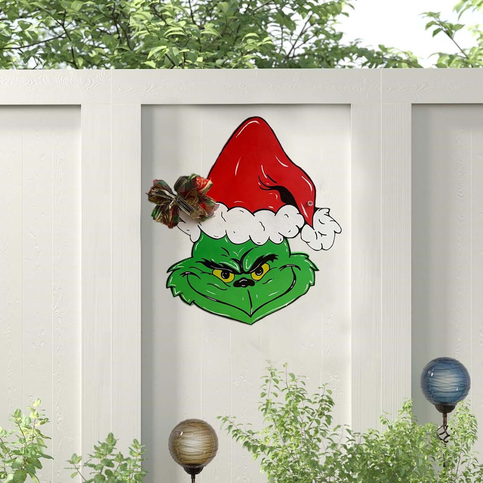 Gasue Grinch Christmas Decorations Indoor Welcome Sign Funny Grinch ...